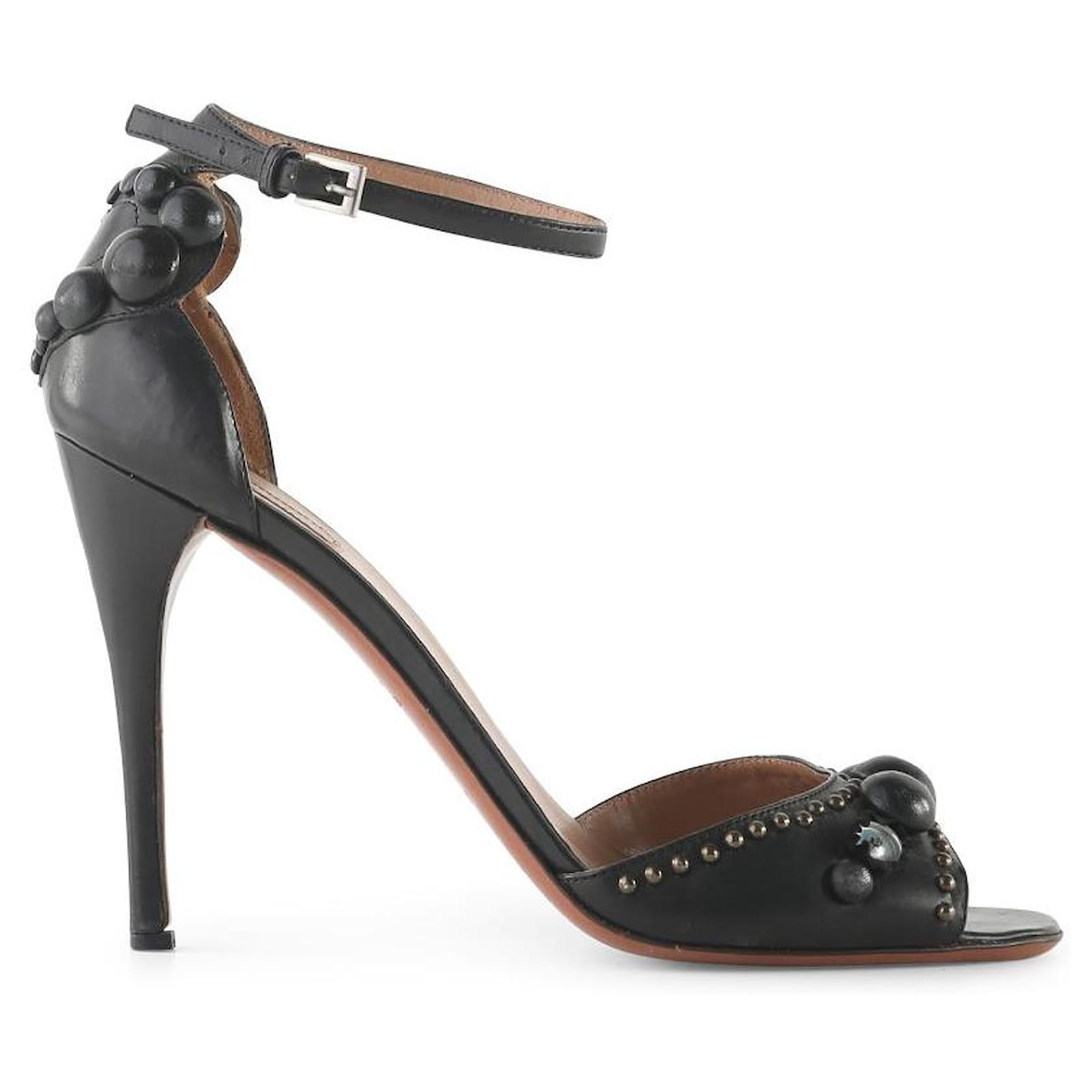 Alaïa Alaia Black Leather Studded Ankle Strap Sandals ref.790015 - Joli ...