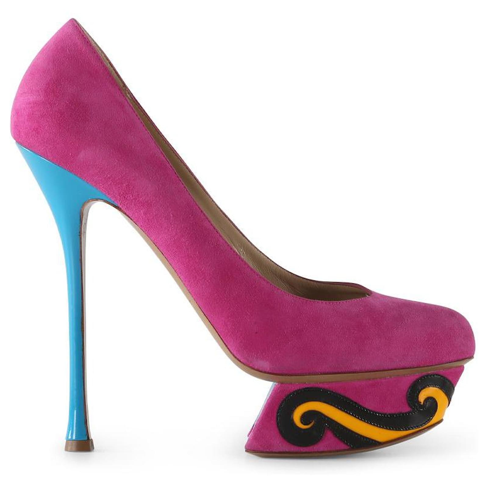 Nicholas Kirkwood Fuschia Suede Platform Pumps Pink ref.790023 - Joli ...