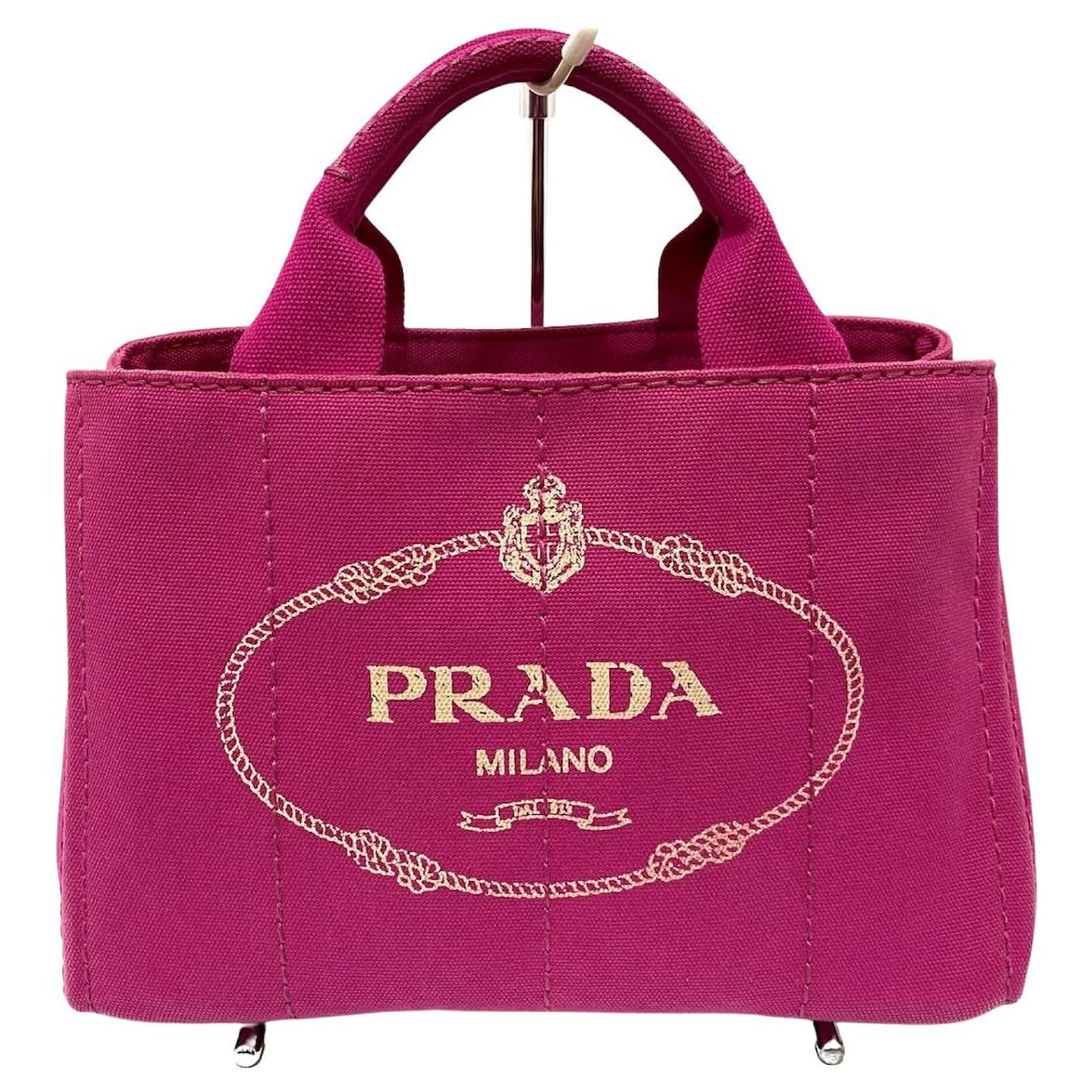 Prada Canapa Toile Rose ref.790083 - Joli Closet