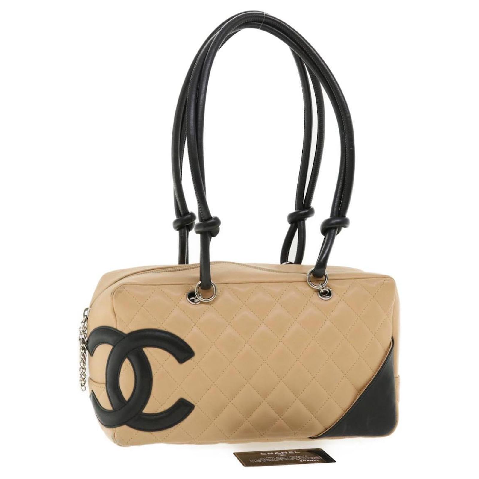 CHANEL Cambon Line Umhängetasche Leder Beige CC Auth am3642 ref.790427 ...