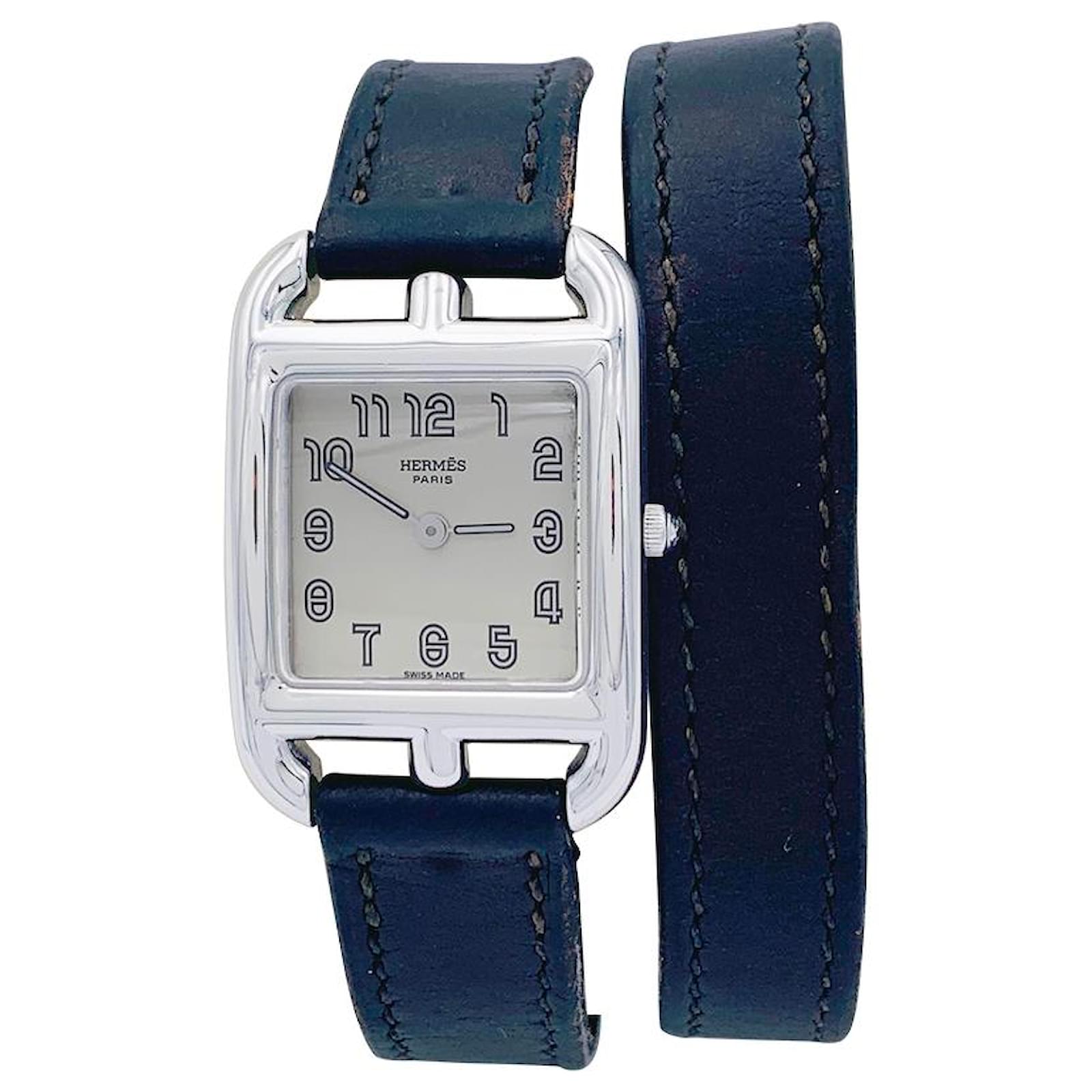 Hermès "Cape Cod" watch in steel on leather. ref.790547 - Joli Closet