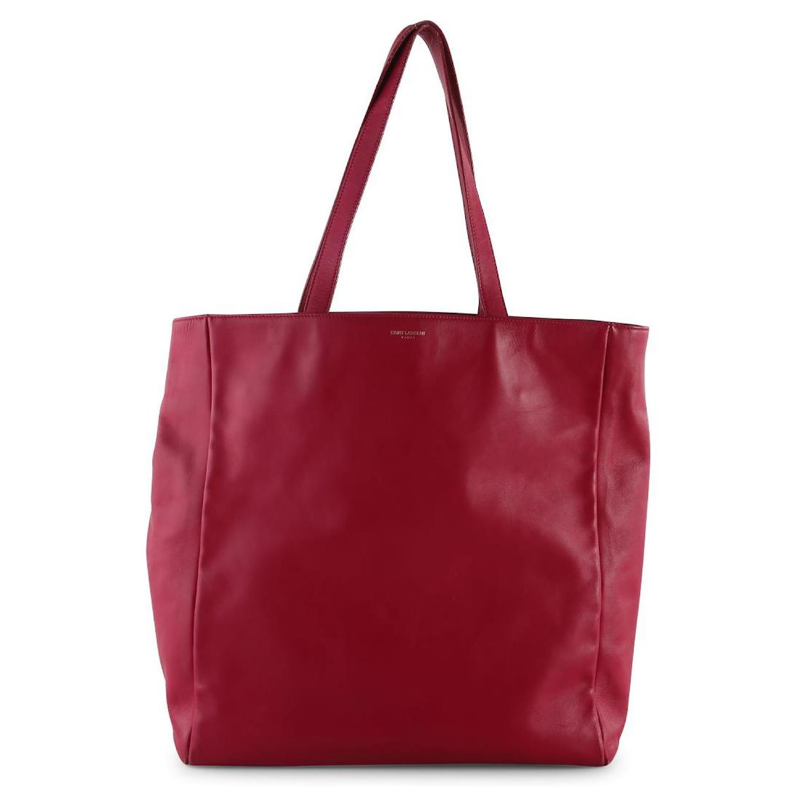 Saint Laurent Fuchsia Leather Reversible Shopping Tote Bag Pink ref ...