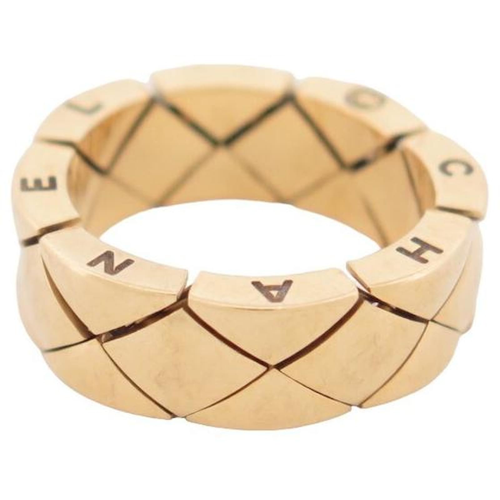 BAGUE CHANEL COCO CRUSH SOUPLE T 53 MATELASSE OR JAUNE 12GR FLEX GOLD ...