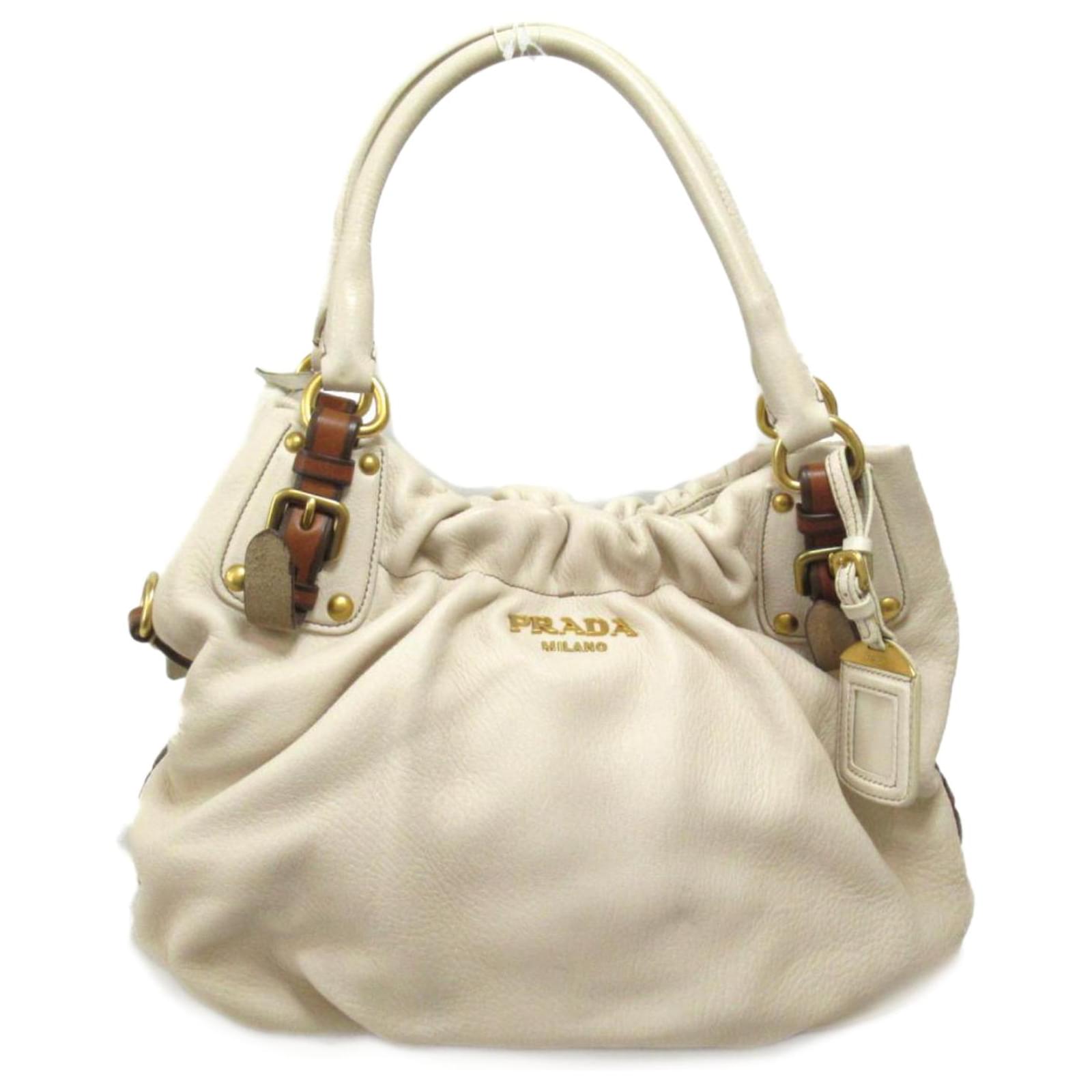 Prada Leather Handbag White Pony-style calfskin ref.791715 - Joli Closet