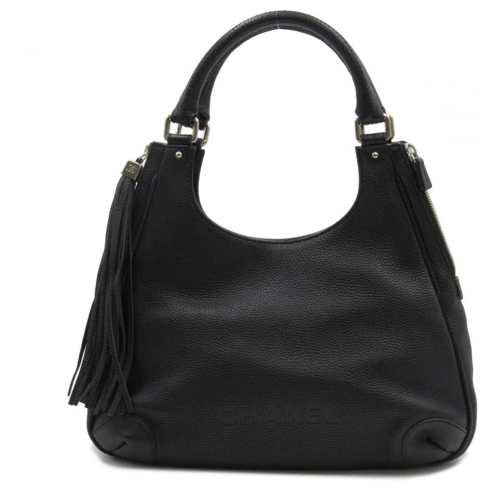 Chanel Leather Hobo Bag Black Pony-style calfskin ref.791767 - Joli Closet Chanel Leather Hobo Bag Black Pony-style calfskin ref.791767 - Joli Closet