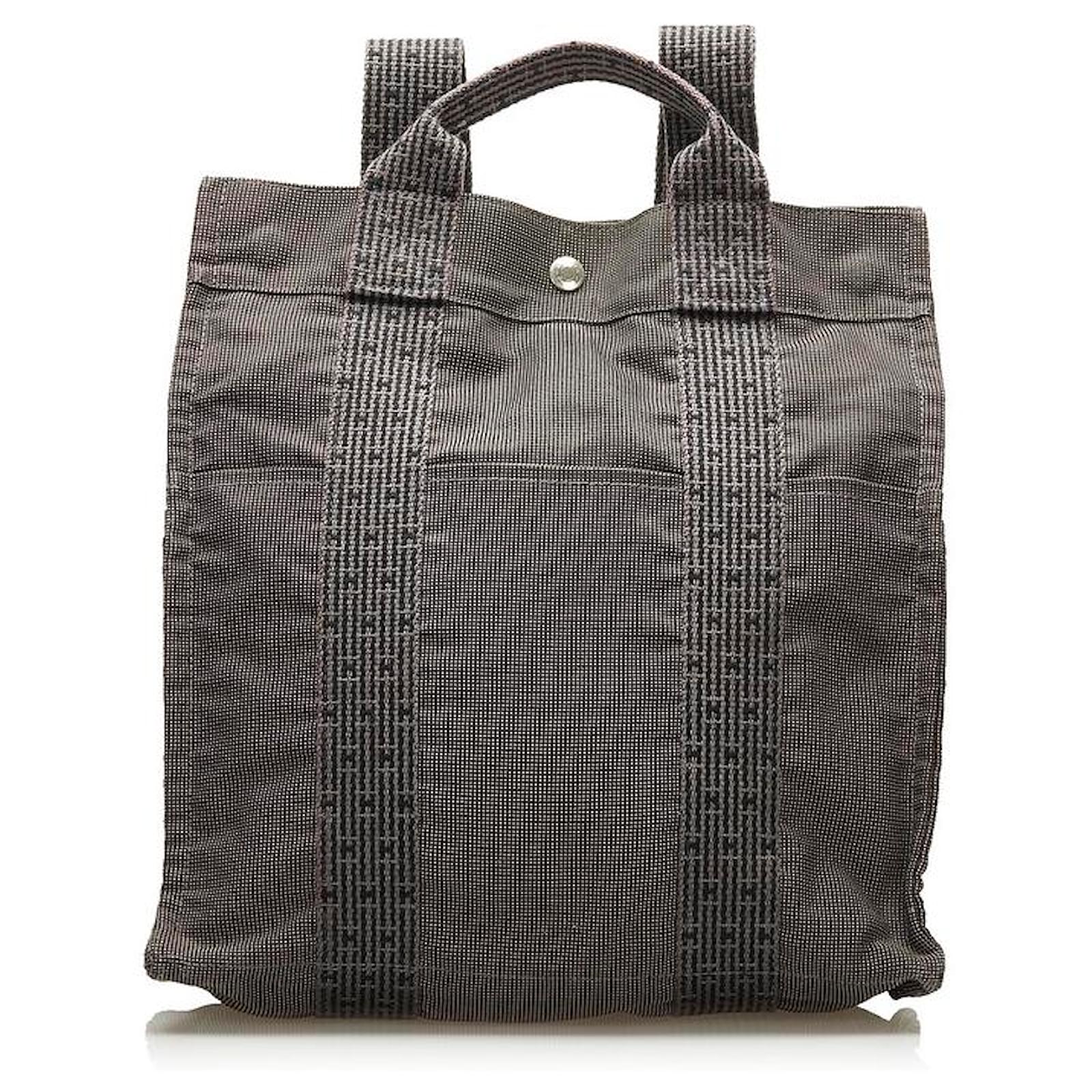 Hermès Toile Herline Backpack Grey Cloth ref.791851 - Joli Closet