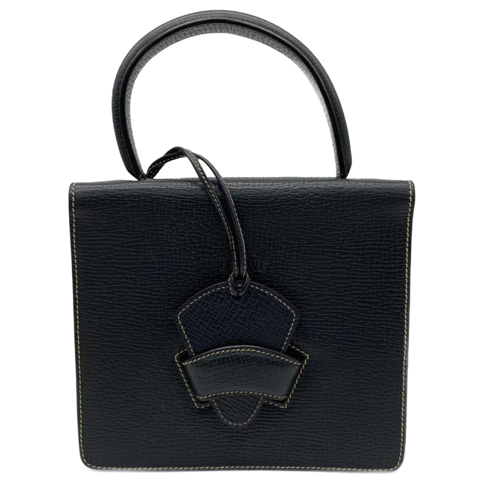 Loewe Leather Barcelona Handbag Black Pony-style calfskin ref.791879 ...