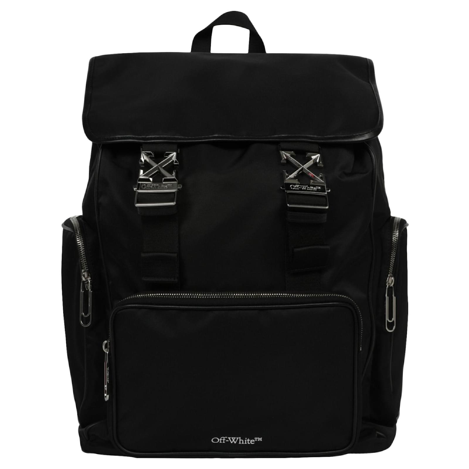 Off White Off-White Logo Detailed Nylon Backpack Black ref.796635 ...