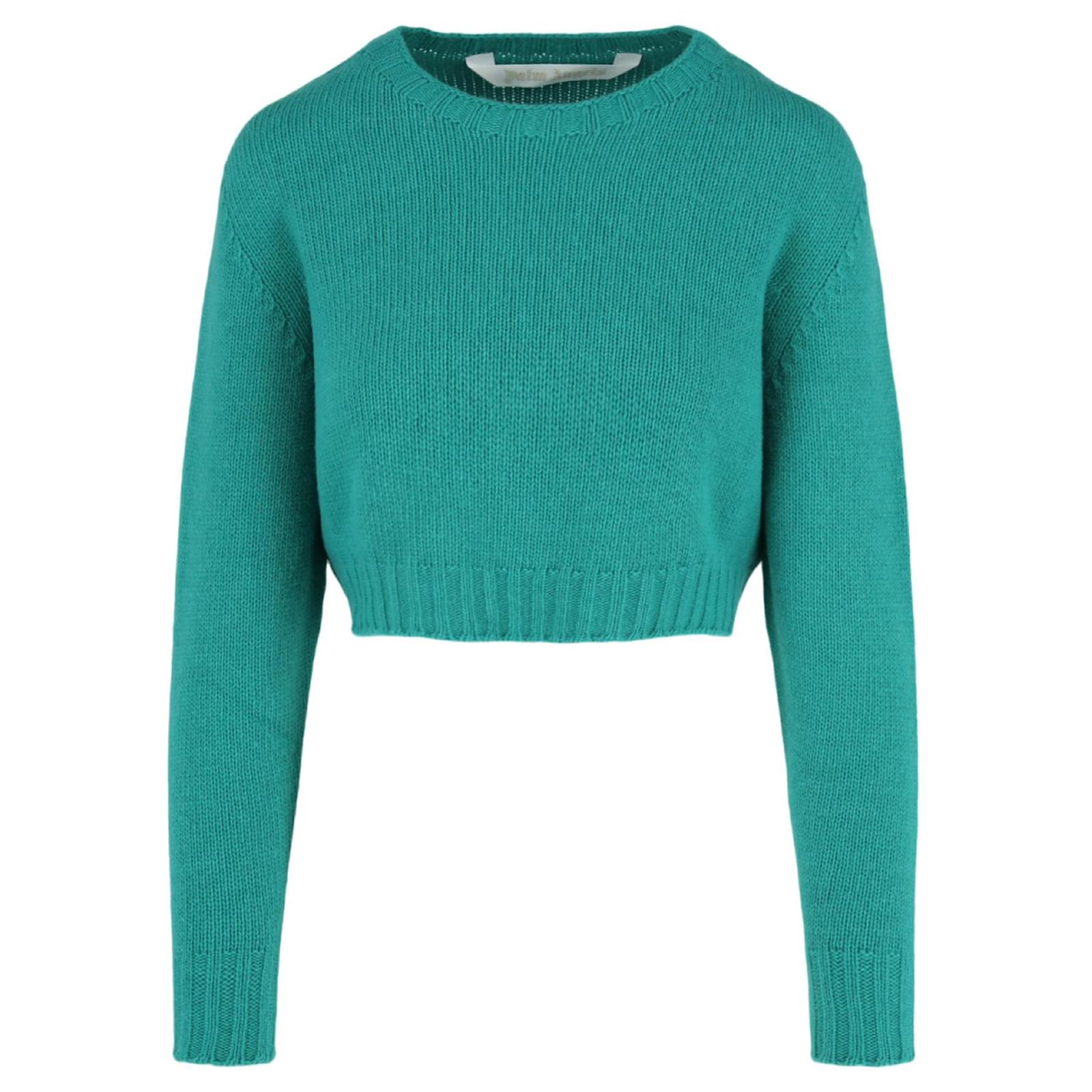 Pull court à logo incurvé Palm Angels Bleu ref.796707 - Joli Closet
