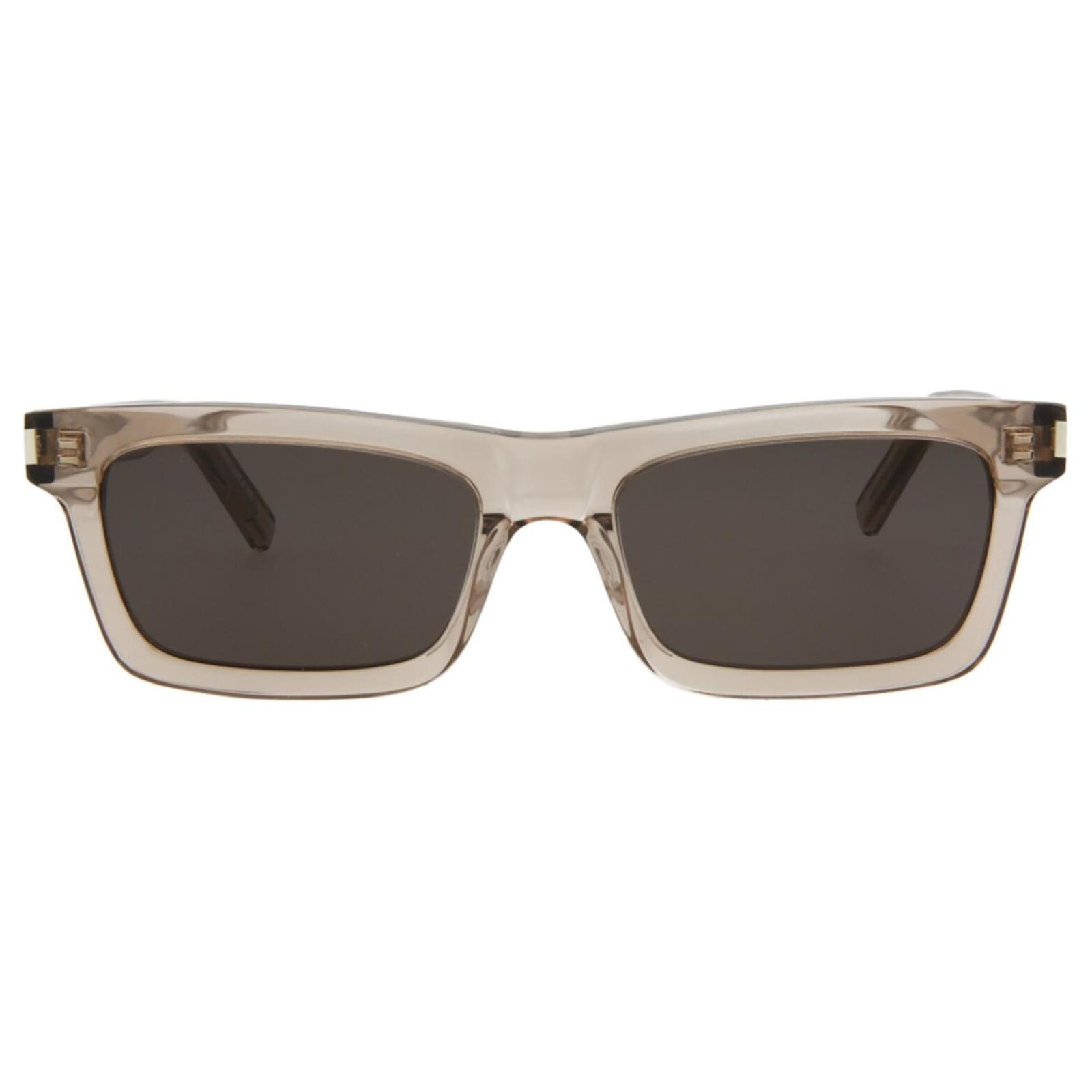 Saint Laurent Square Frame Acetate Sunglasses Brown Cellulose Fibre Ref