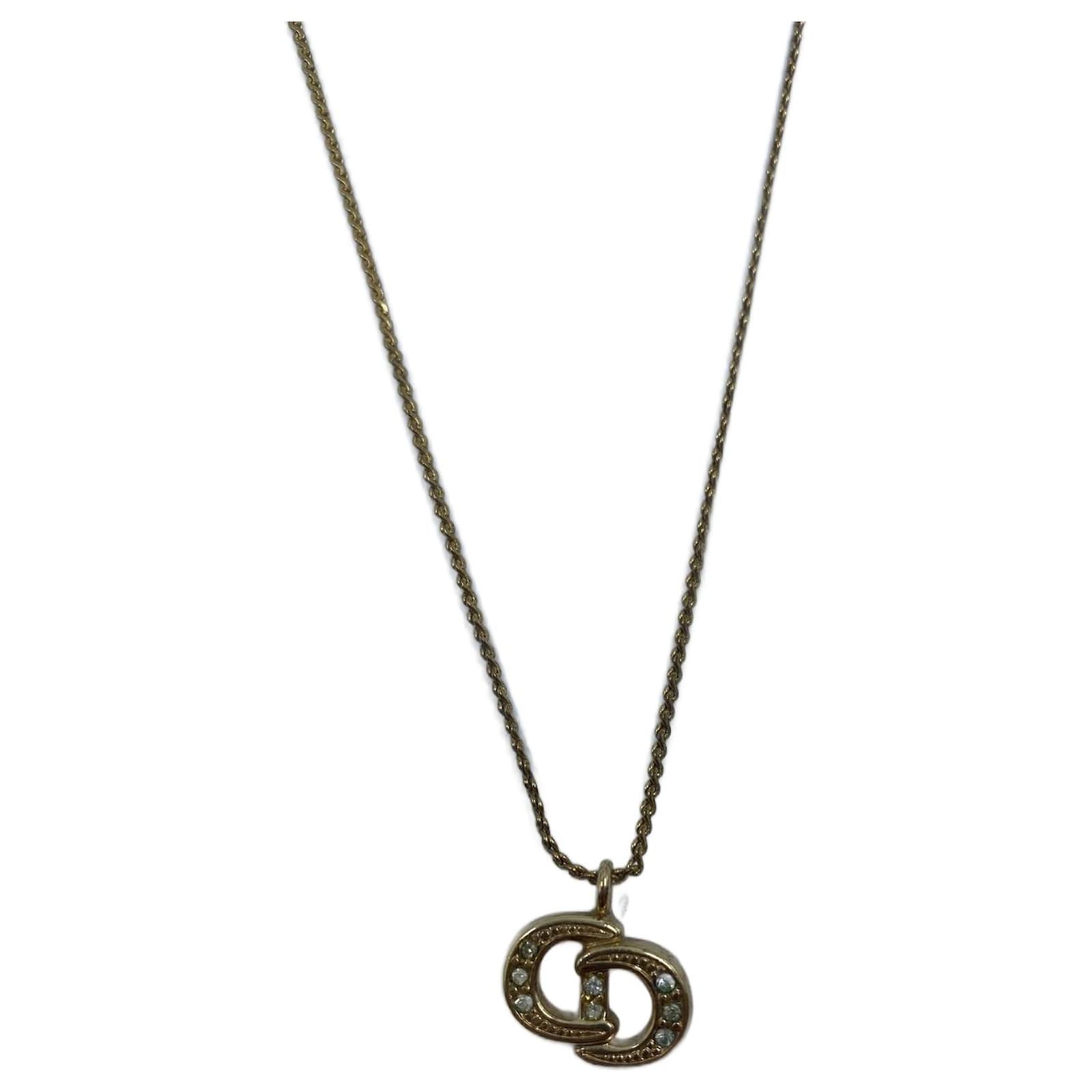 Gold-Toned Dior CD Necklace Golden Metal ref.797646 - Joli Closet