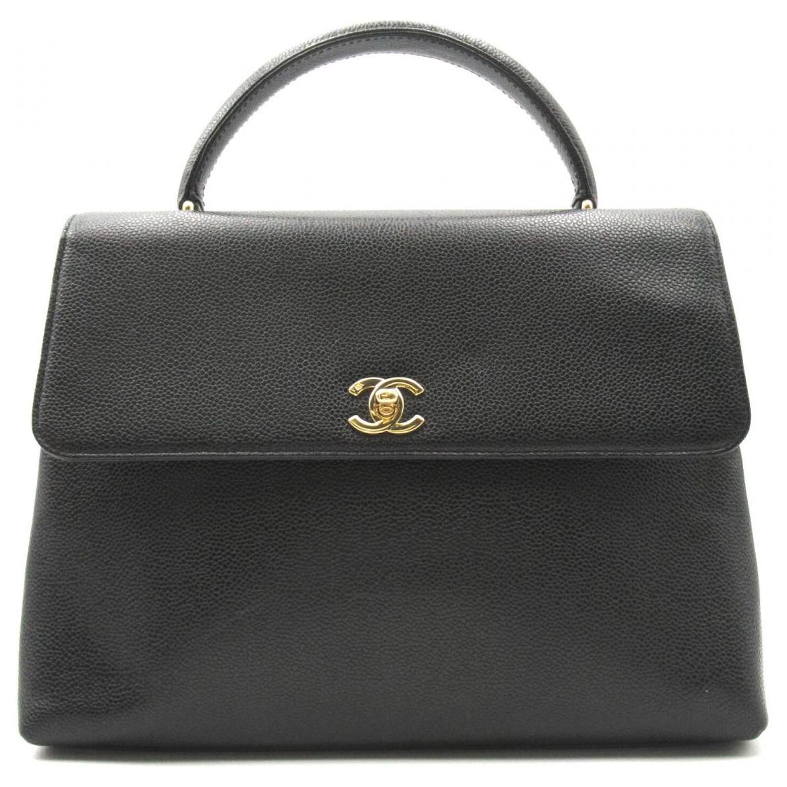 Chanel CC Caviar Handbag Black Leather ref.798071 - Joli Closet