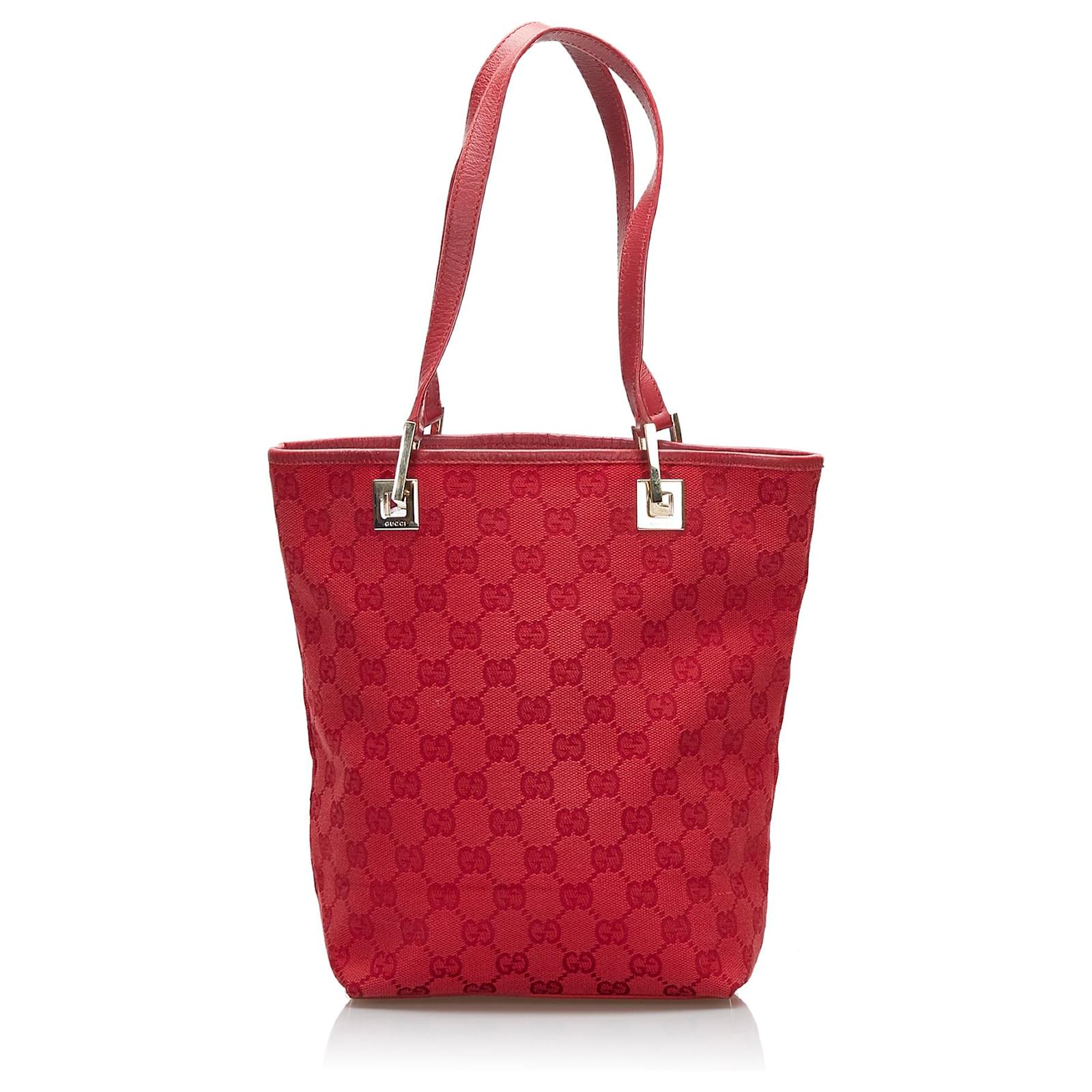 Gucci Red GG Canvas Tote Cloth Cloth ref.798351 - Joli Closet