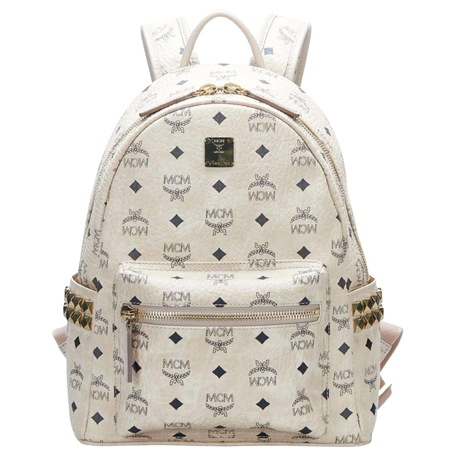 MCM Stark Visetos Beige Leather ref.798630 - Joli Closet