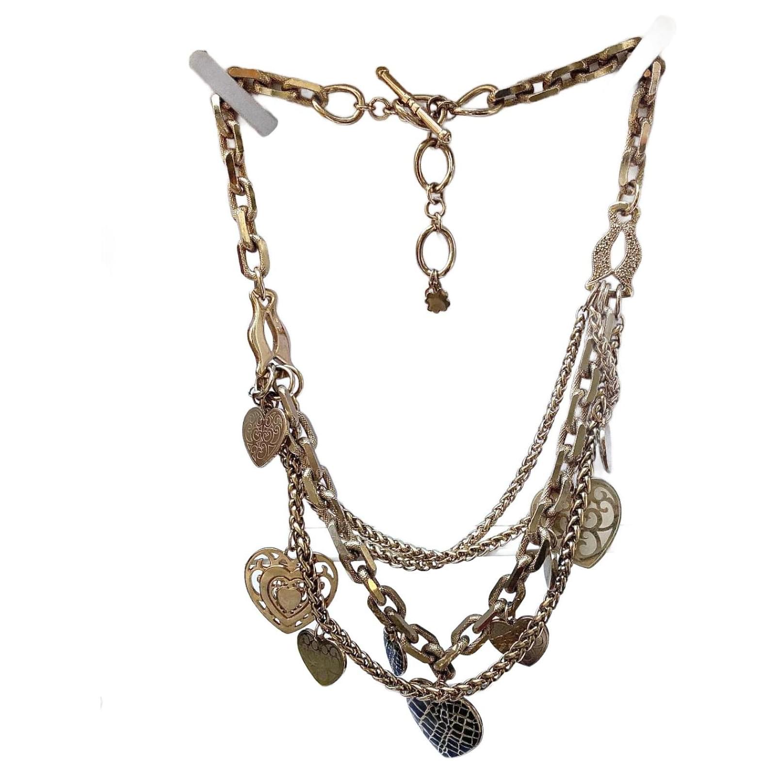 Exceptionnel collier multi Rangs Dior Métal Noir Bijouterie dorée ref ...