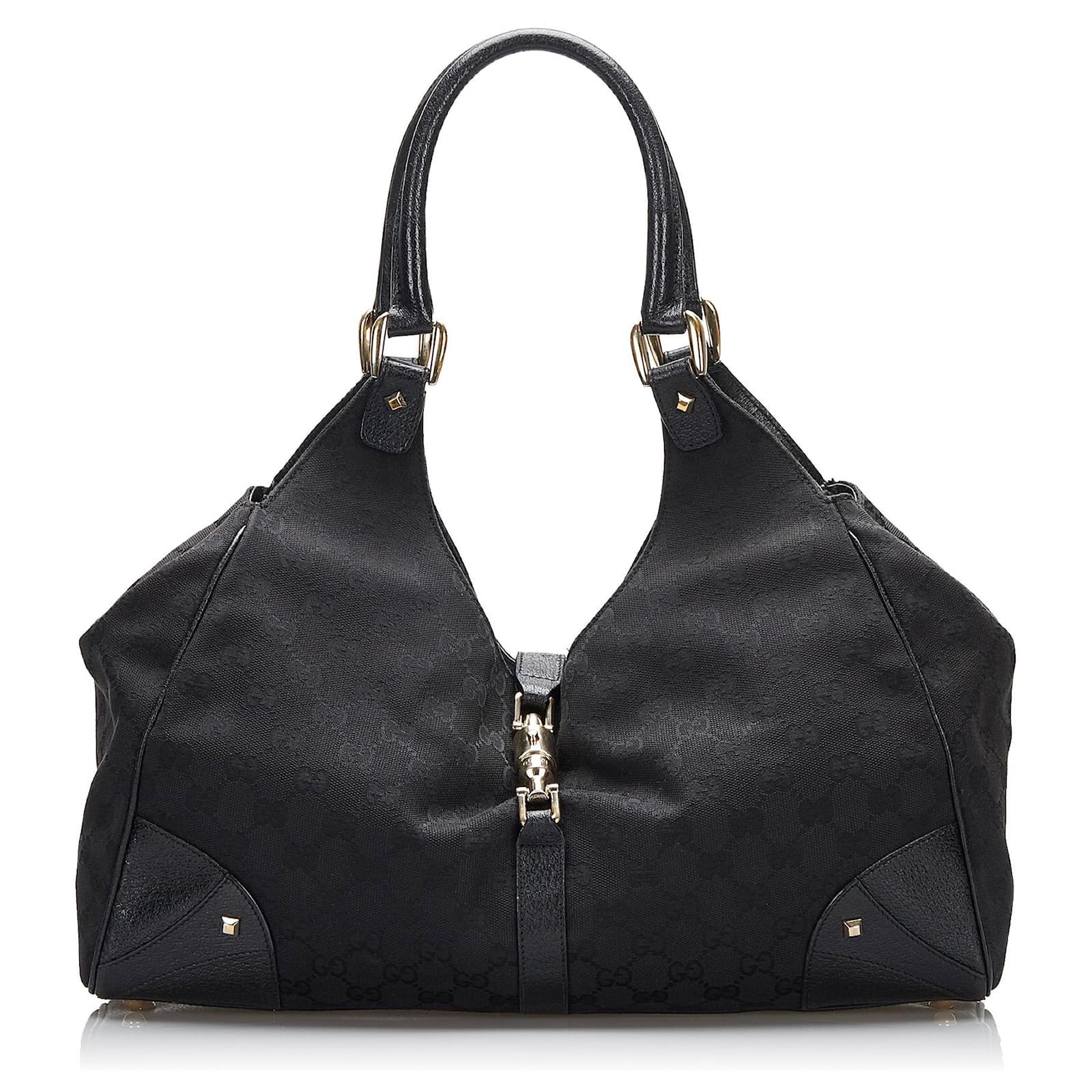 Gucci Black GG Canvas Nailhead Jackie Cloth Cloth ref.800958 - Joli Closet