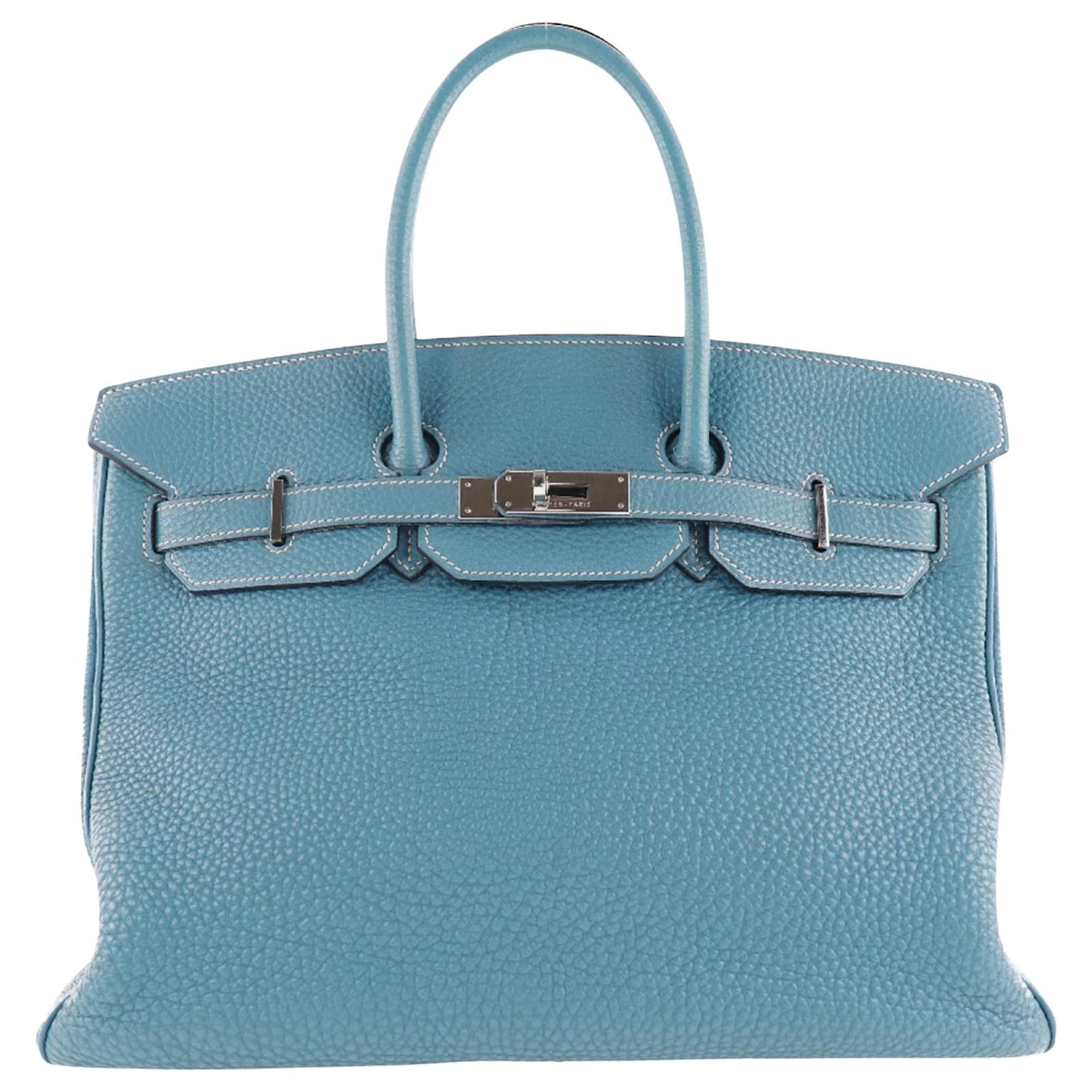 Hermès Birkin 35 Light blue Leather ref.801317 - Joli Closet