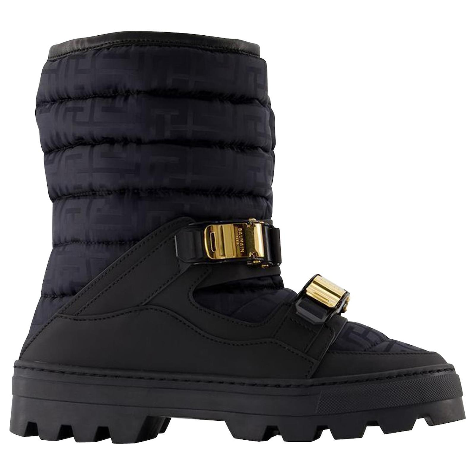 Balmain Monogram Après Ski Boots in Black Nylon ref.803486 - Joli Closet
