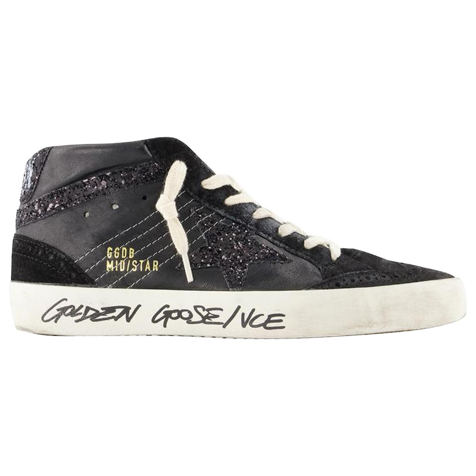 Golden Goose Deluxe Brand Mid Star Sneakers - Golden Goose - Black ...