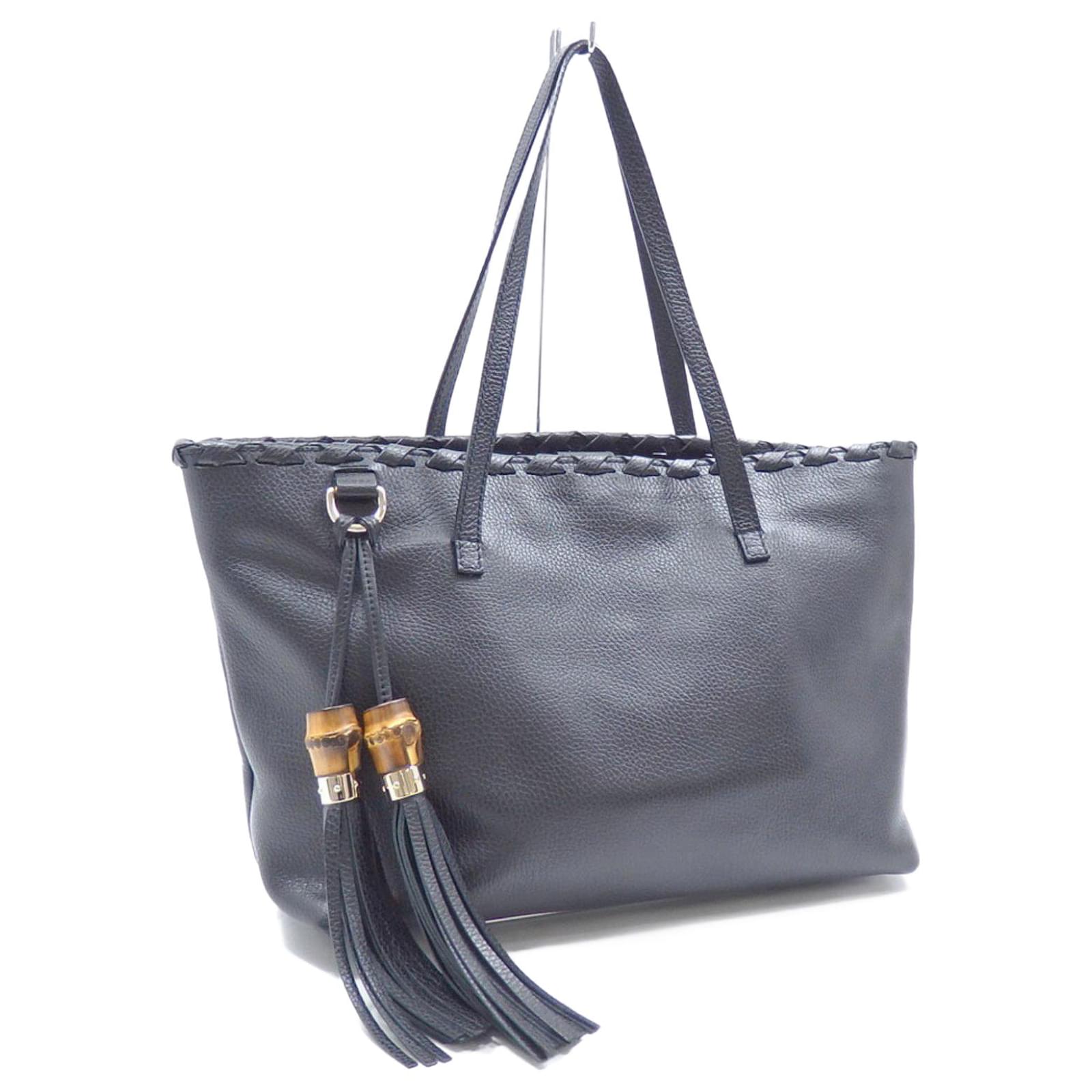 Gucci Bamboo Black Leather ref.804152 - Joli Closet