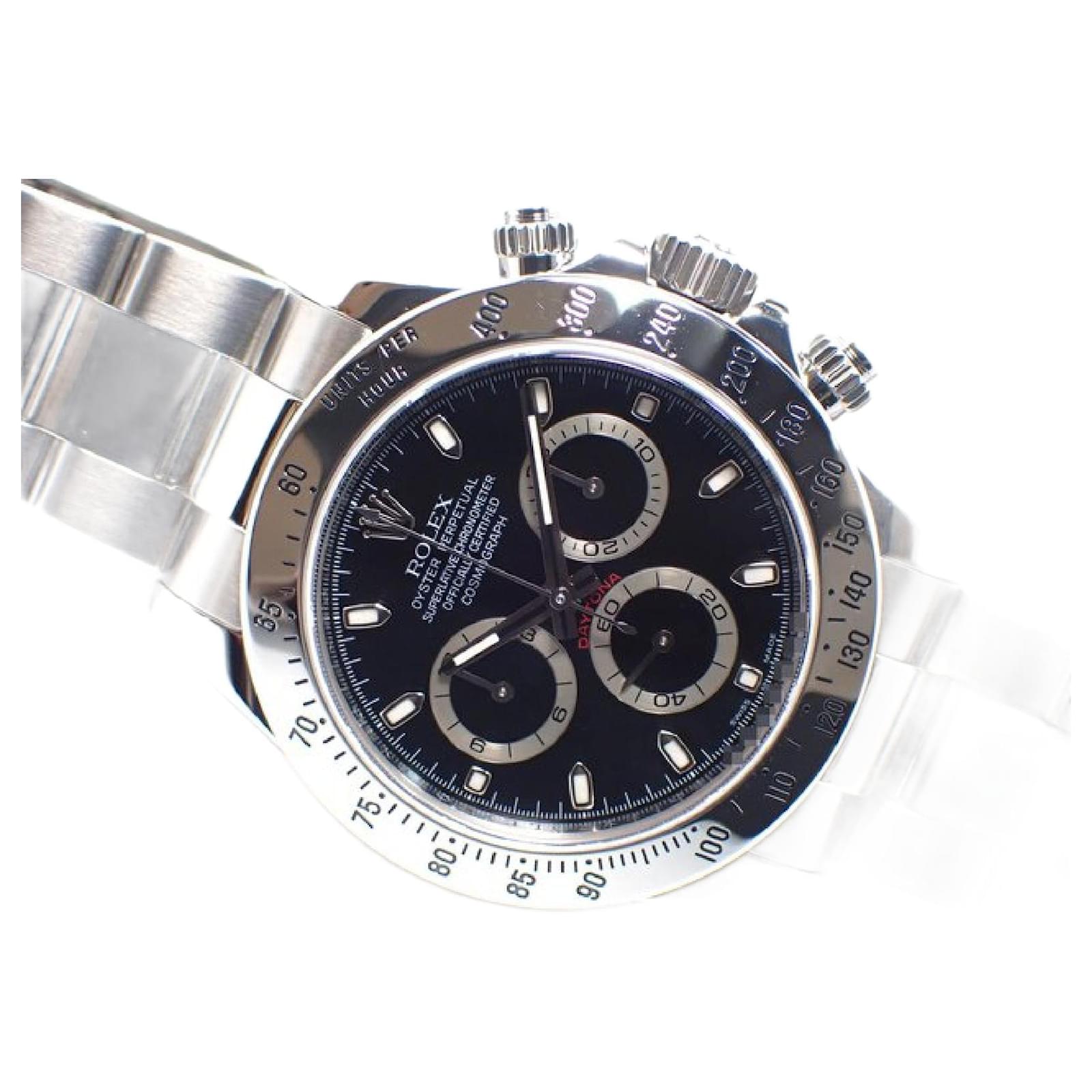 ROLEX Daytona inox noir 2009 Série M Hommes Acier Argenté ref.804355 ...