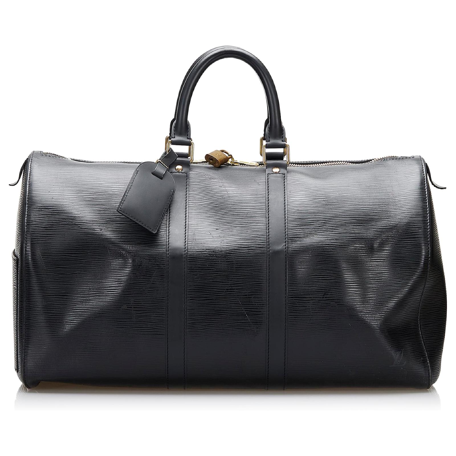 Louis Vuitton Black Epi Keepall 45 Cuir Noir ref.804455 - Joli Closet