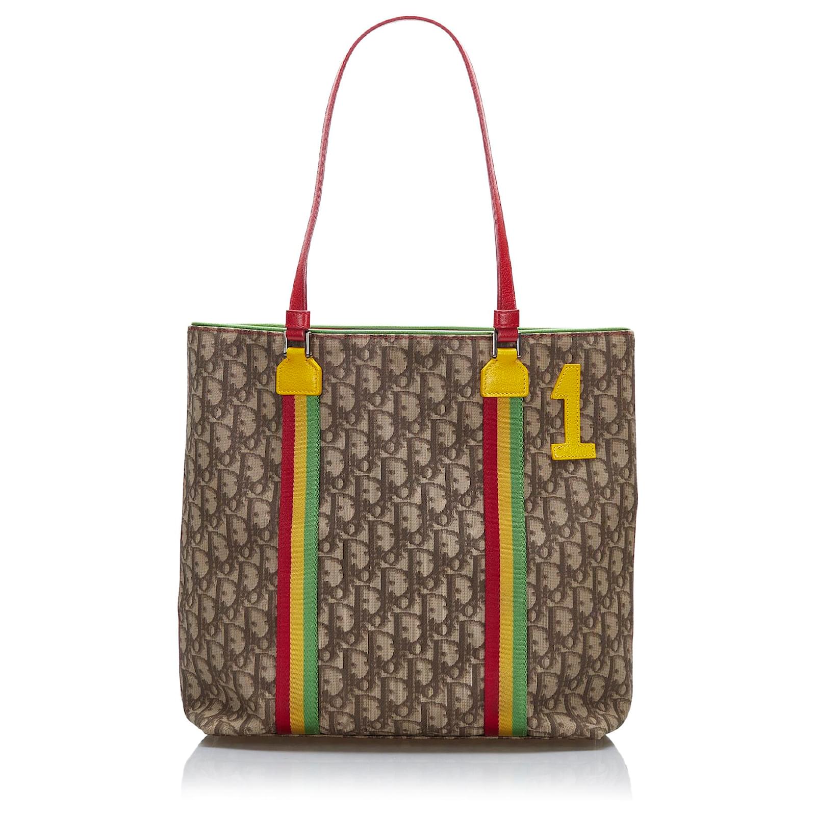 Dior Brown Diorissimo Rasta Tote Cloth Cloth ref.804458 - Joli Closet