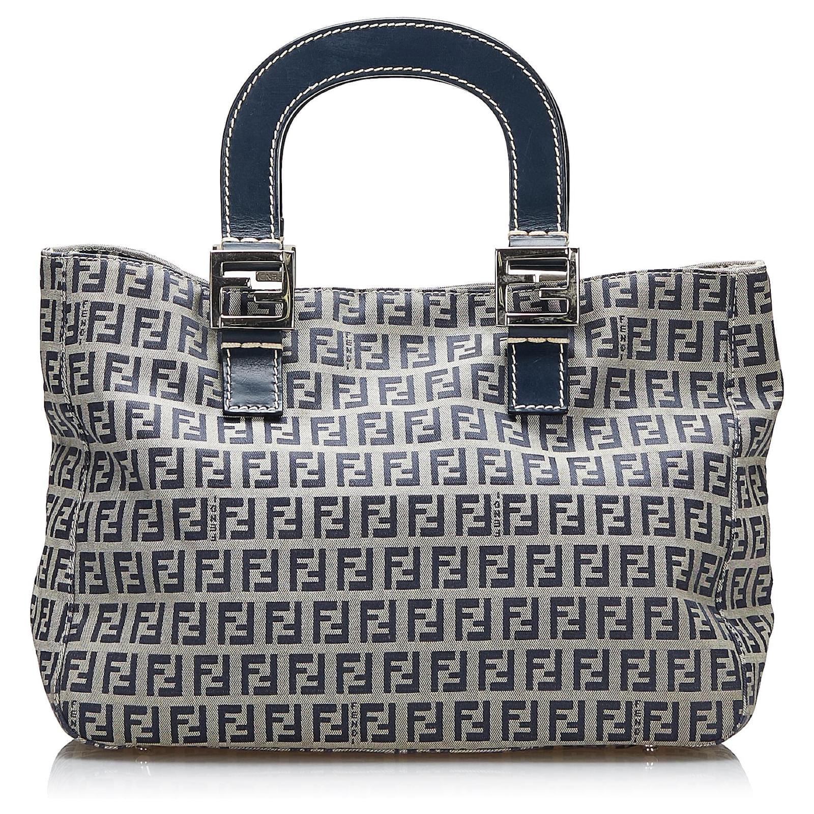 Fendi Gray Zucchino Tote Grey Cloth Cloth ref.805020 - Joli Closet