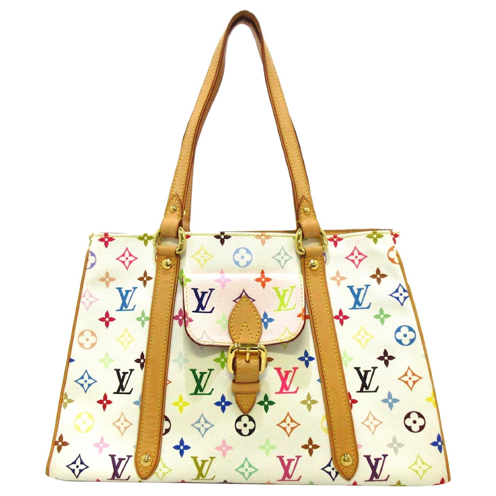 Louis Vuitton White Monogram Multicolore Aurelia MM Cloth ref.806336 ...