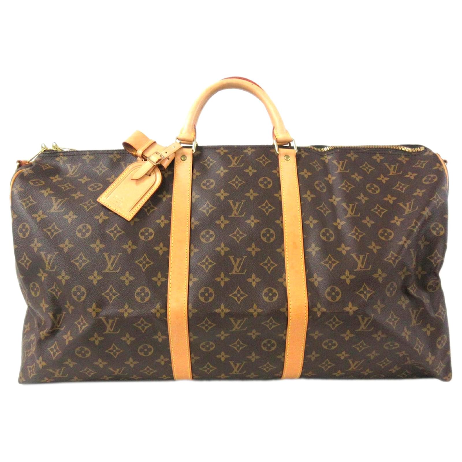 Louis Vuitton Brown Monogram Keepall Bandouliere 60 Cloth ref.806384 - Joli Closet