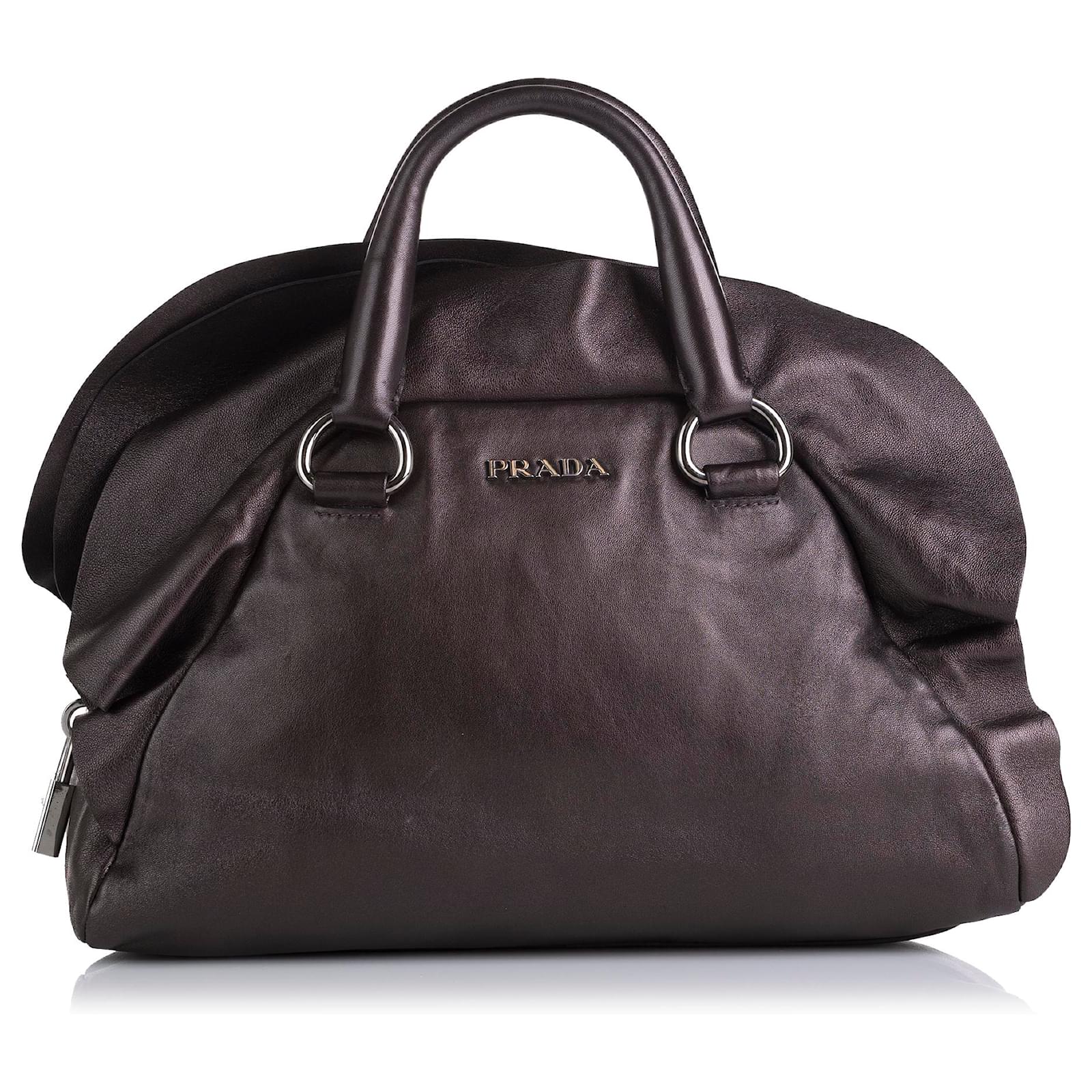 Prada Brown Vitello Daino Tote Bag Leather Pony-style calfskin ref ...