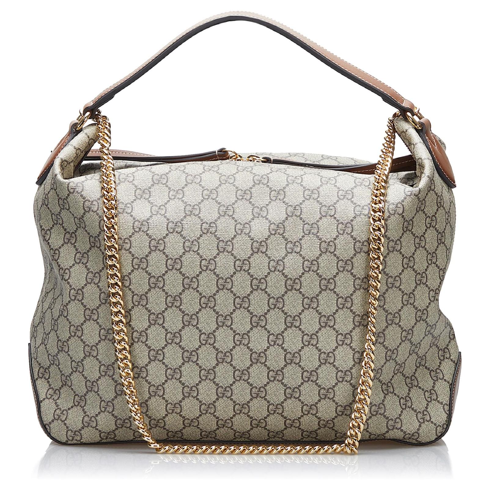 Gucci Marron GG Supreme Linea A Cartable Toile Tissu Beige ref.807677 ...