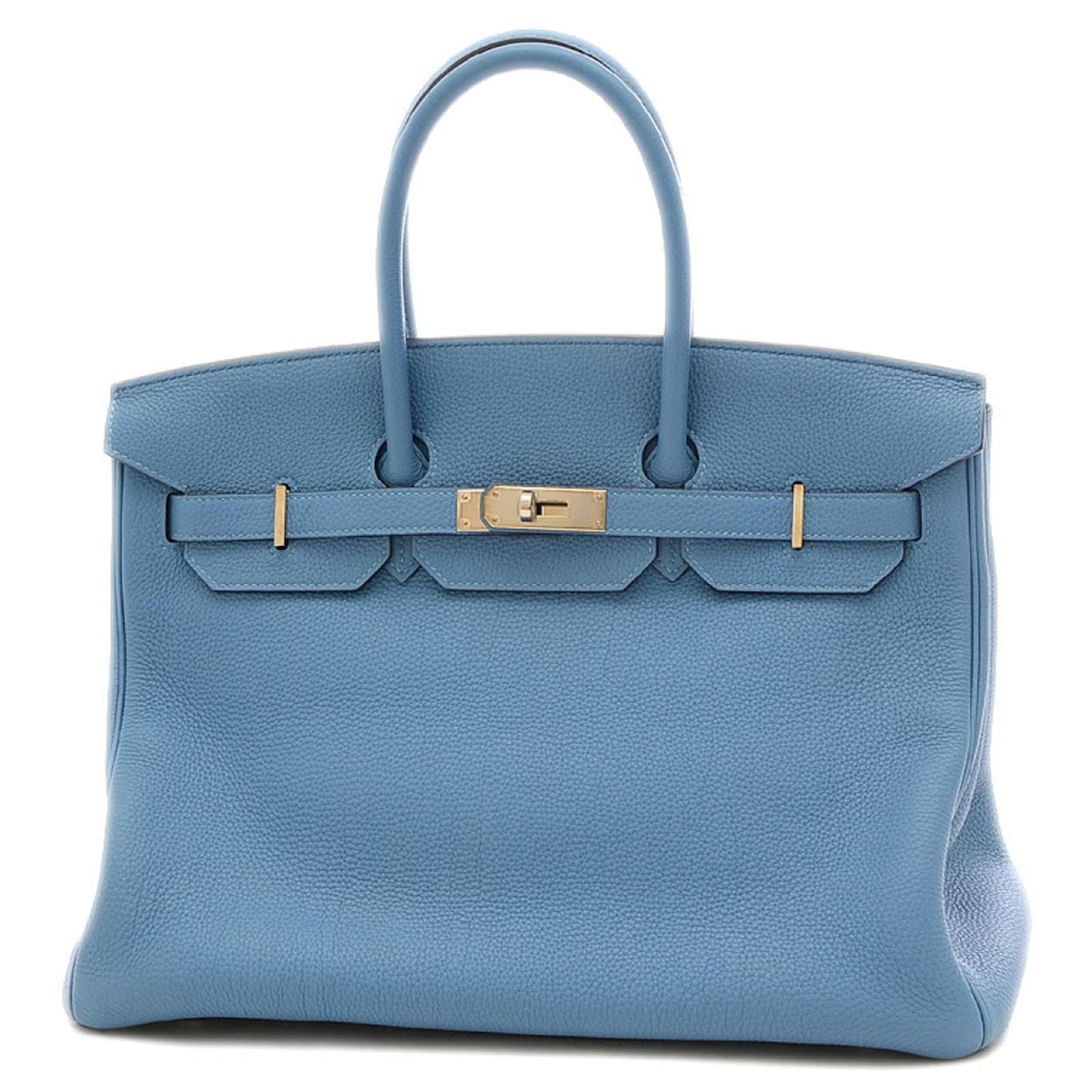 Hermès Birkin 35 Blue Leather ref.807828 - Joli Closet