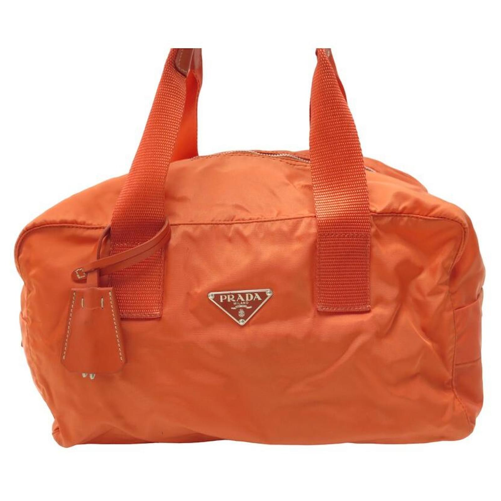 PRADA SPORTS HANDBAG IN ORANGE NYLON SHOULDER CARRY PURSE HAND BAG ref ...
