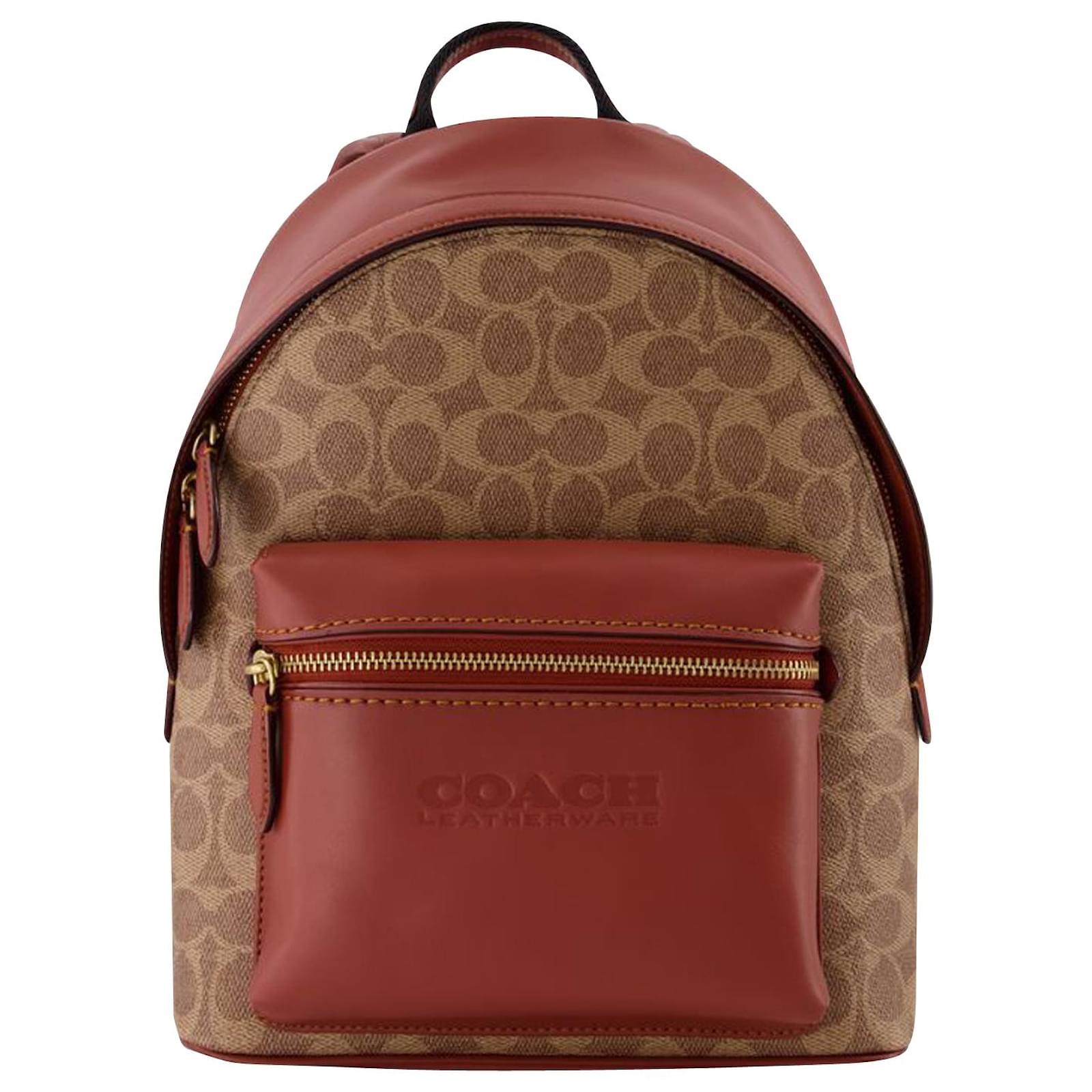 Charte 24 Sac à dos - Coach - Beige - Toile Marron ref.808943 - Joli Closet