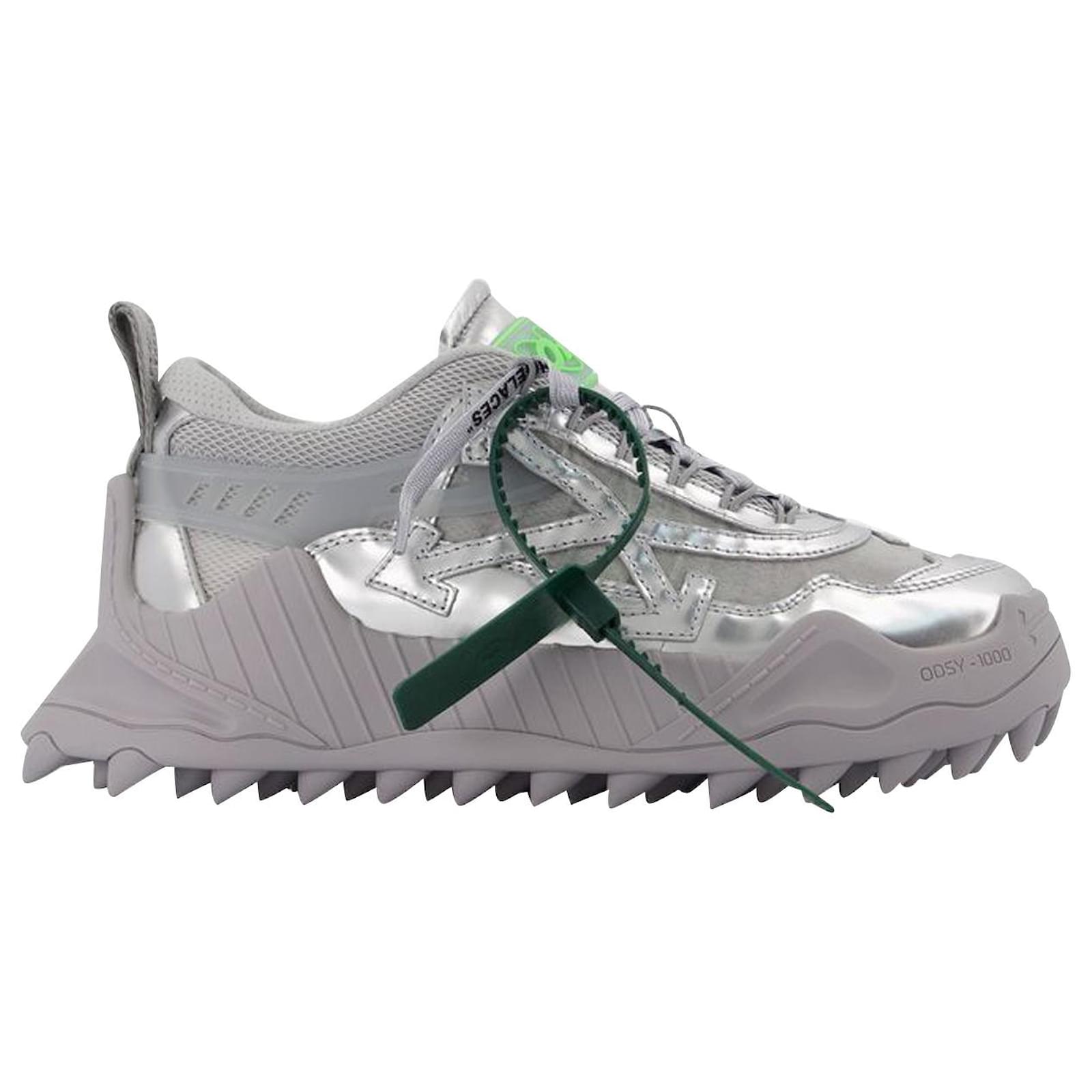 Off White Odsy-1000 Special Sneakers in Silver Grey Leather ref.808959 ...