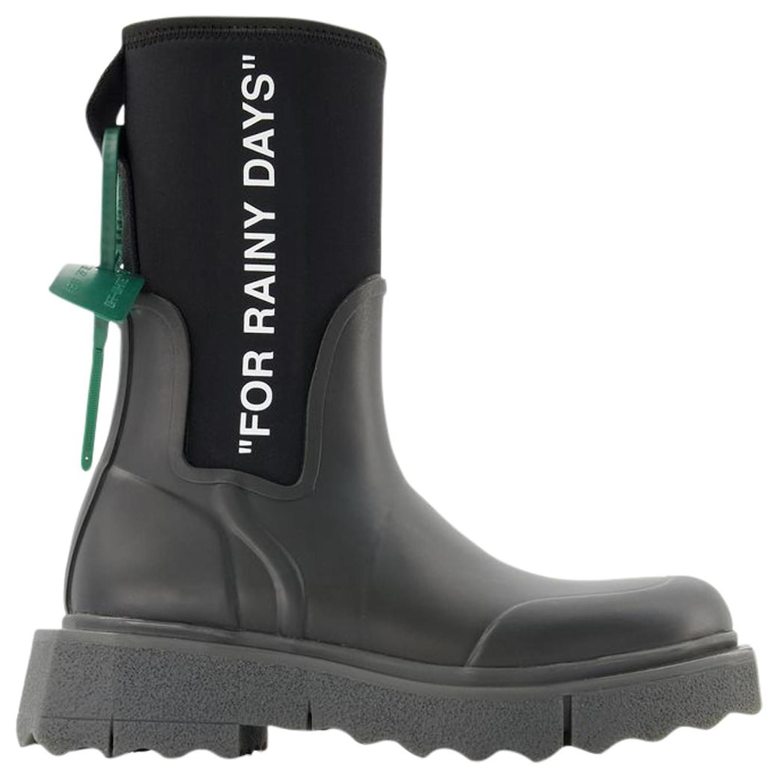 Rain Sponge Ankle Boots - Off White - Black/White - Rubber ref.809048 ...