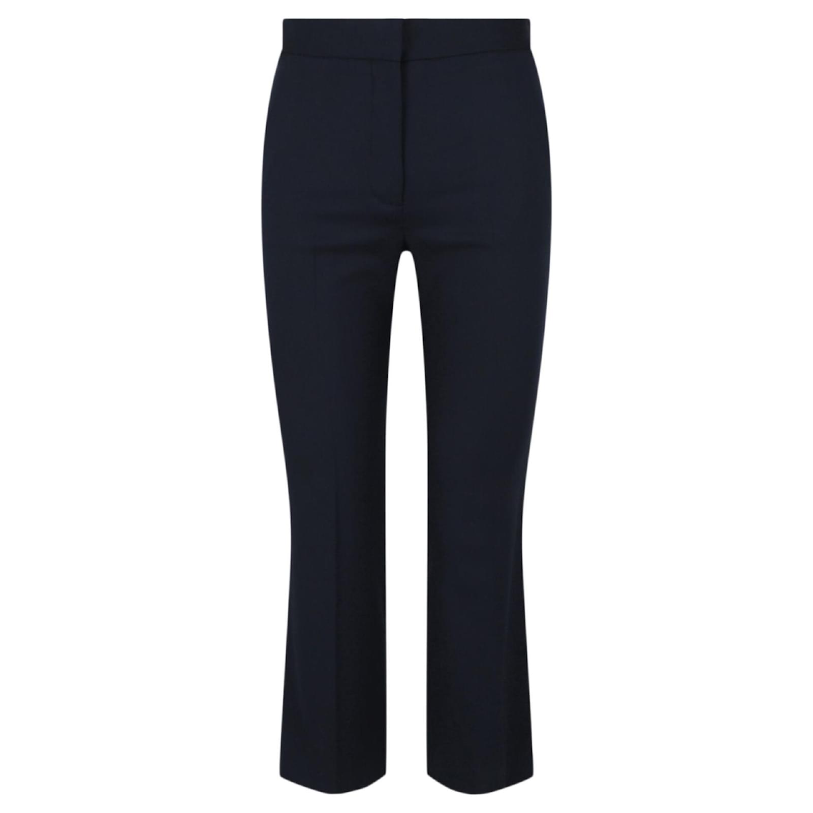 Stella Mc Cartney Stella McCartney Carlie Cropped Trousers Blue Wool ...