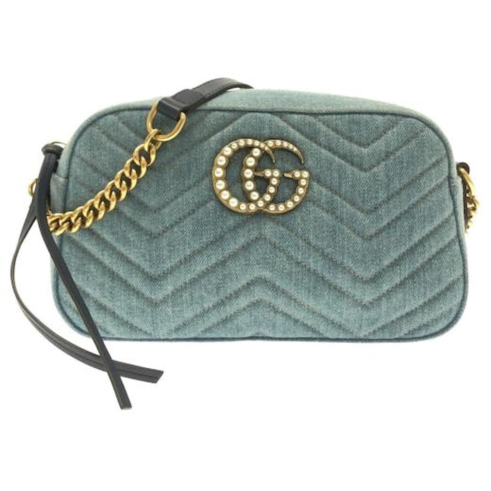 Gucci GG Marmont Light blue Leather Denim ref.813059 - Joli Closet