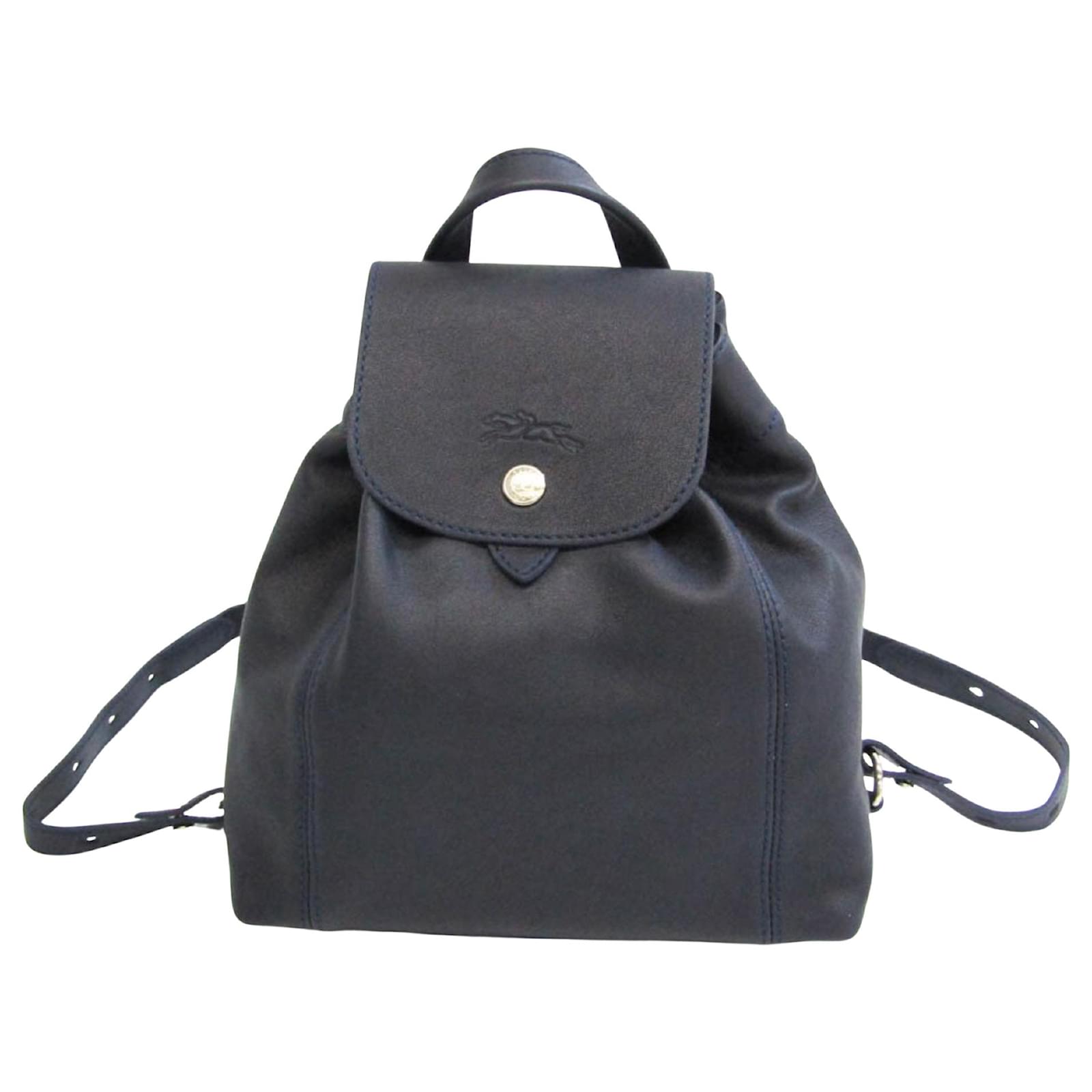Longchamp Le Pliage Navy blue Leather ref.815534 - Joli Closet