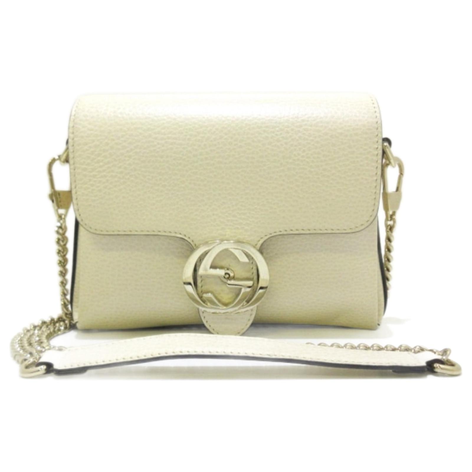 Gucci Interlocking G Cream Leather ref.816746 - Joli Closet