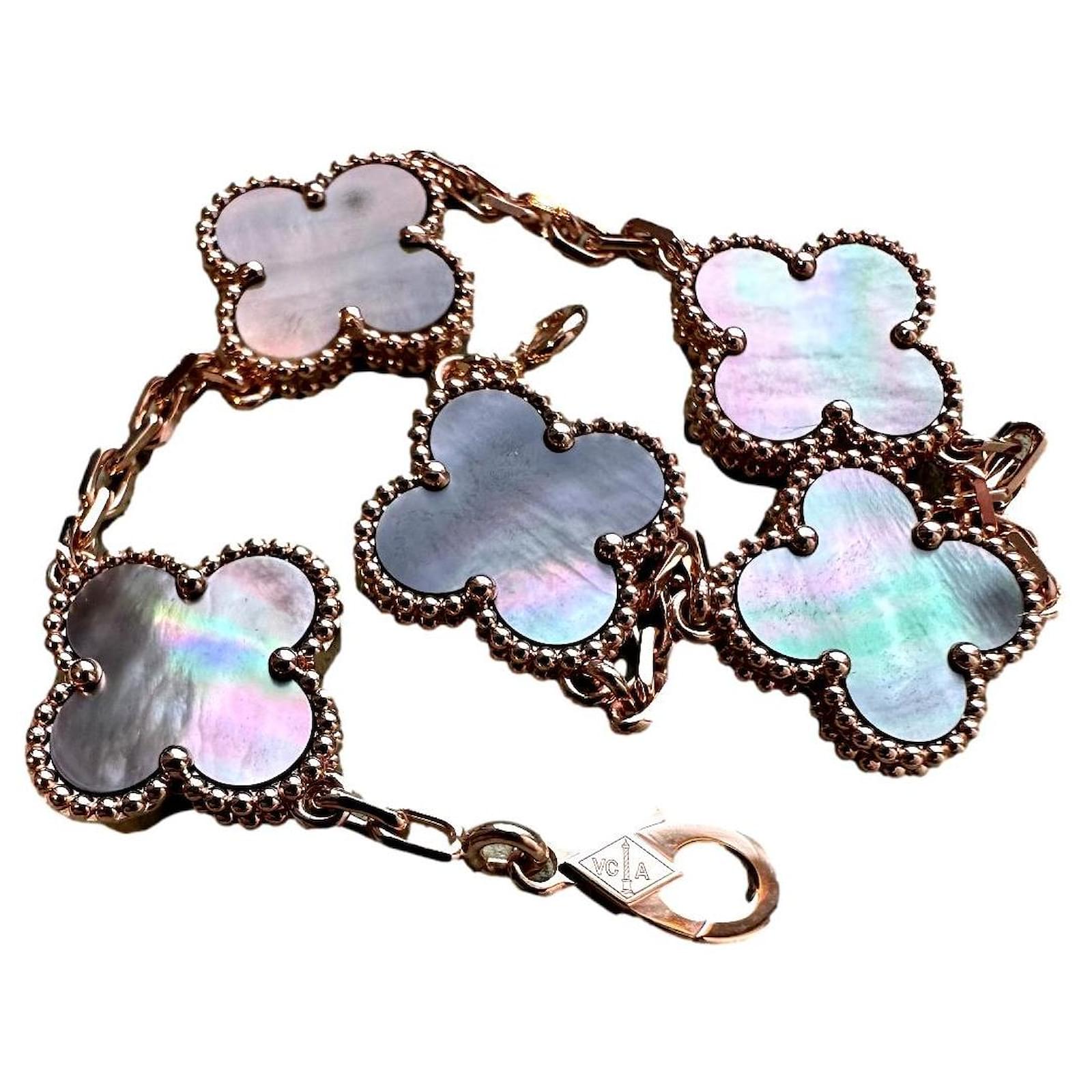 Van Cleef & Arpels Vintage Alhambra bracelet Grey Pink gold ref.816863 ...