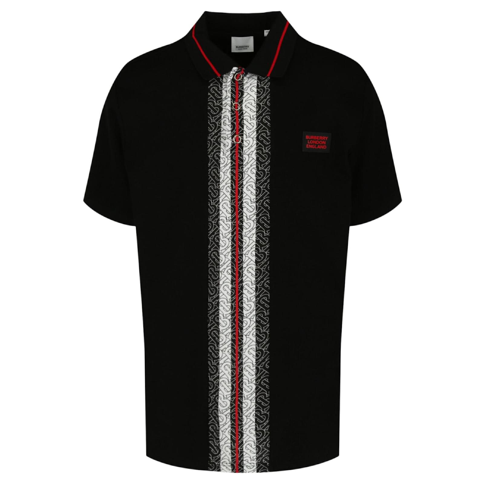 Burberry Monogram Stripe Polo Black Cotton ref.818770 - Joli Closet