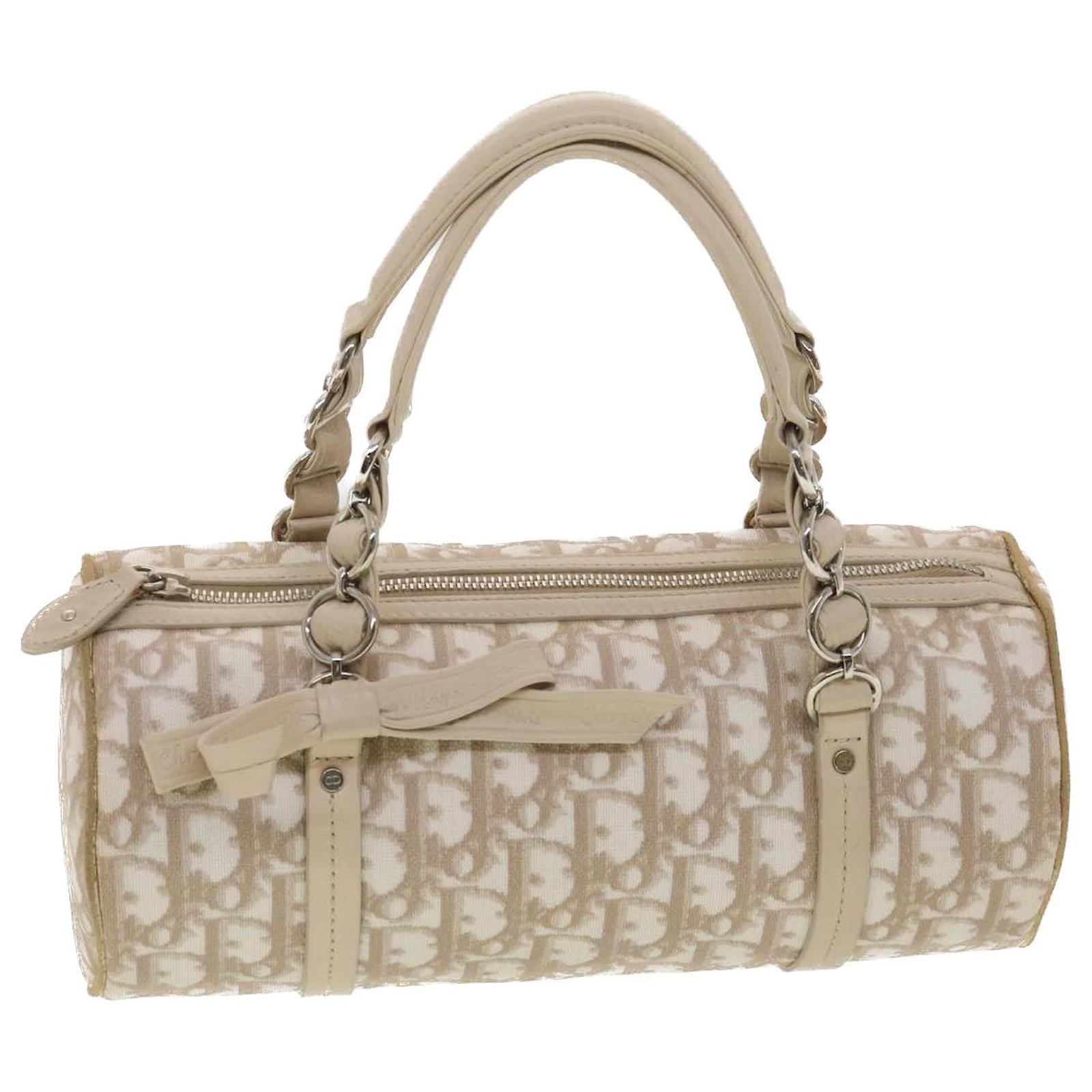 Christian Dior Traber romantische Handtasche PVC Leder Beige 02-BO-1006 ...