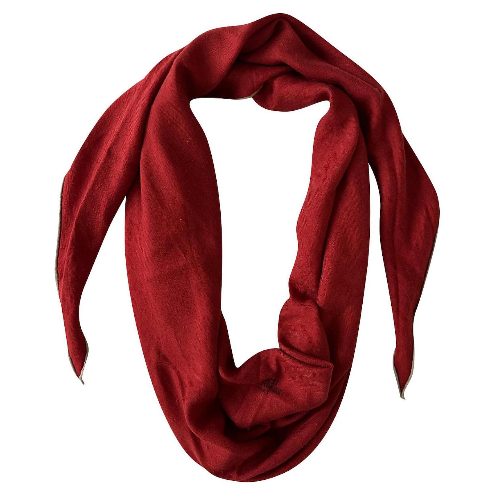 Hermès Red Large Losange stole Cashmere ref.820339 - Joli Closet