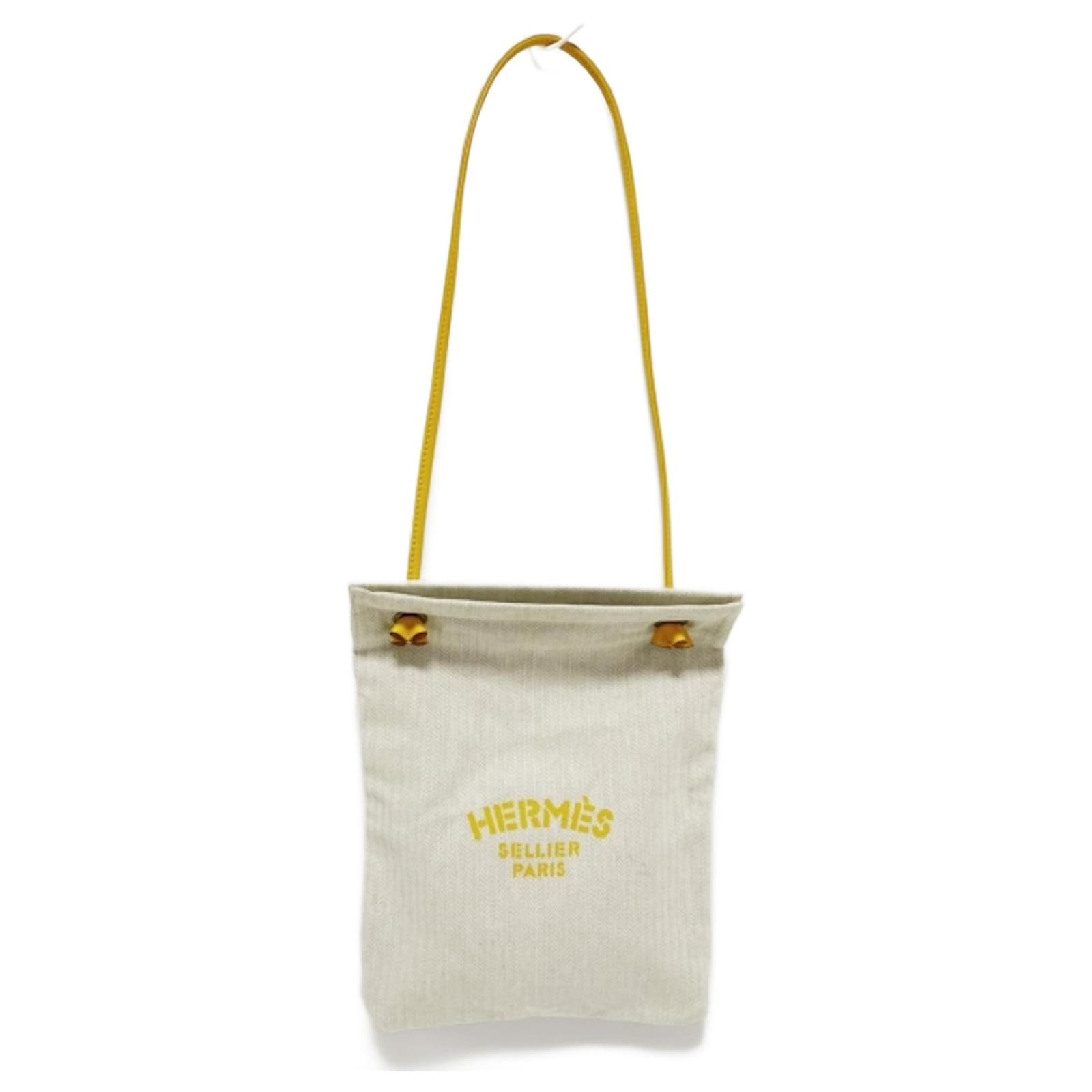 Hermès Aline II Cream Yellow Leather Cotton ref.821693 - Joli Closet