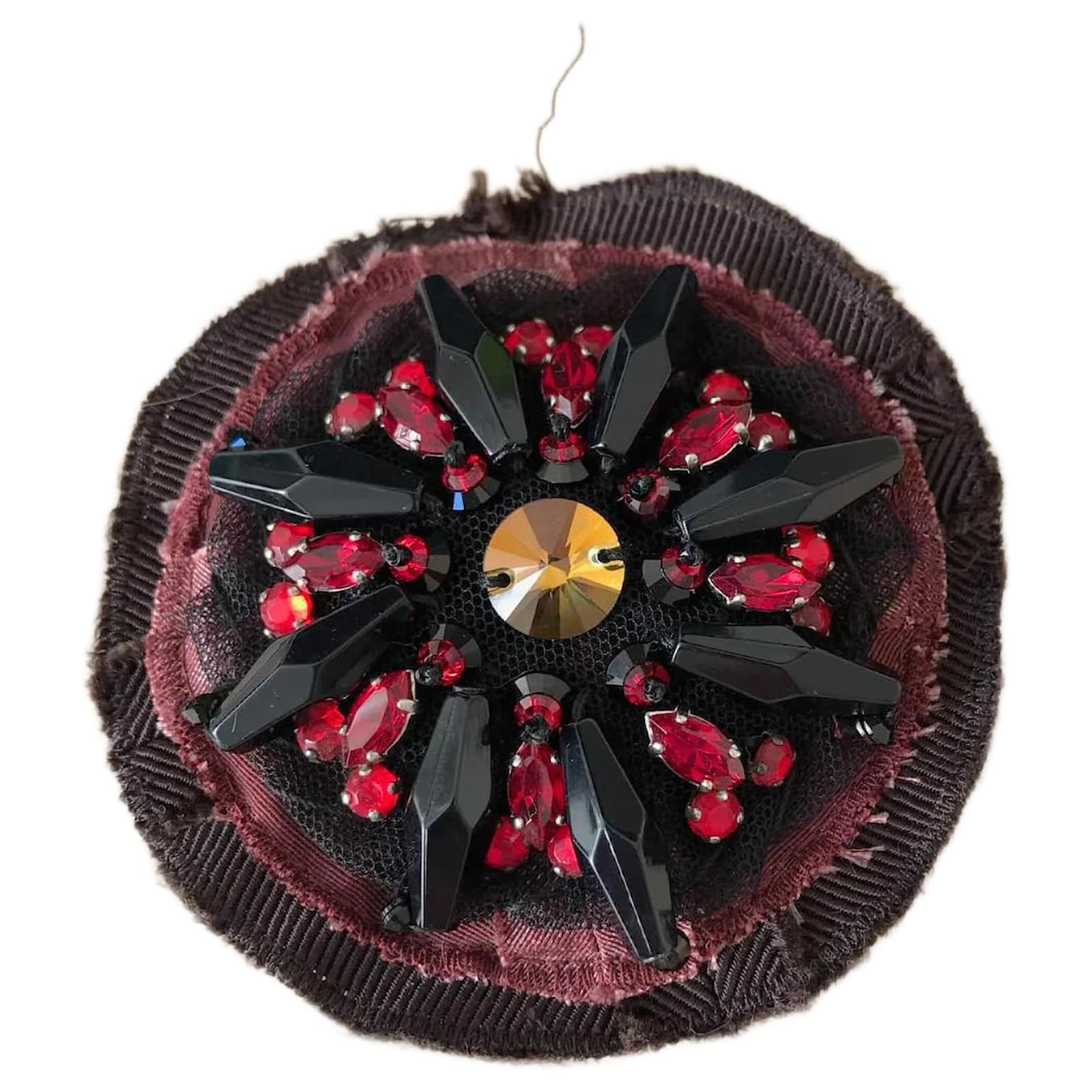 PRADA Pins & broches T. chiffon Toile Noir ref.823657 - Joli Closet