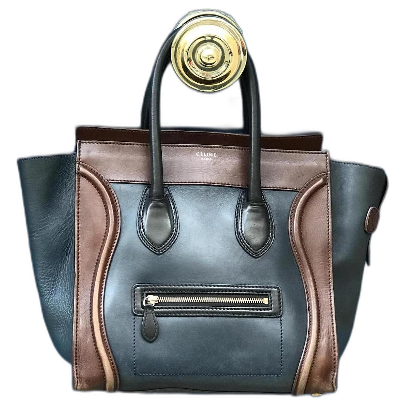Luggage Céline CELINE Handbags T. Leather Navy blue ref.825574 - Joli ...