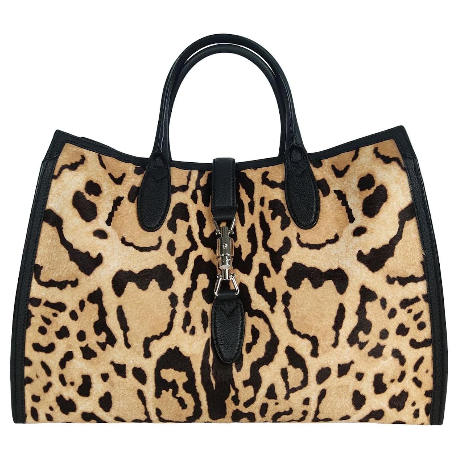 Gucci Shopper Jackie spotted handbag Beige Fur ref.828213 - Joli Closet