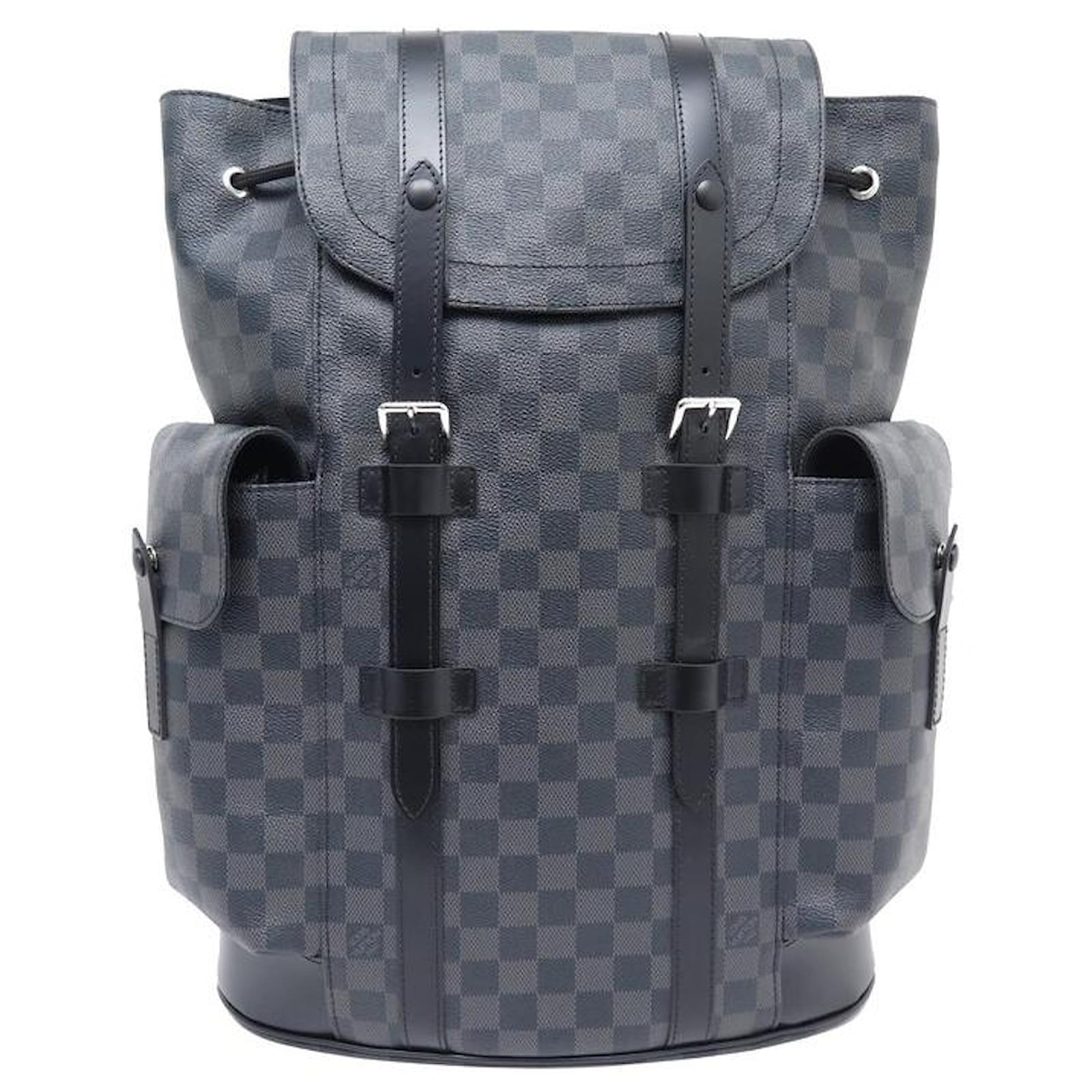 NEUF SAC A DOS LOUIS VUITTON CHRISTOPHER MM TOILE DAMIER GRAPHITE ...